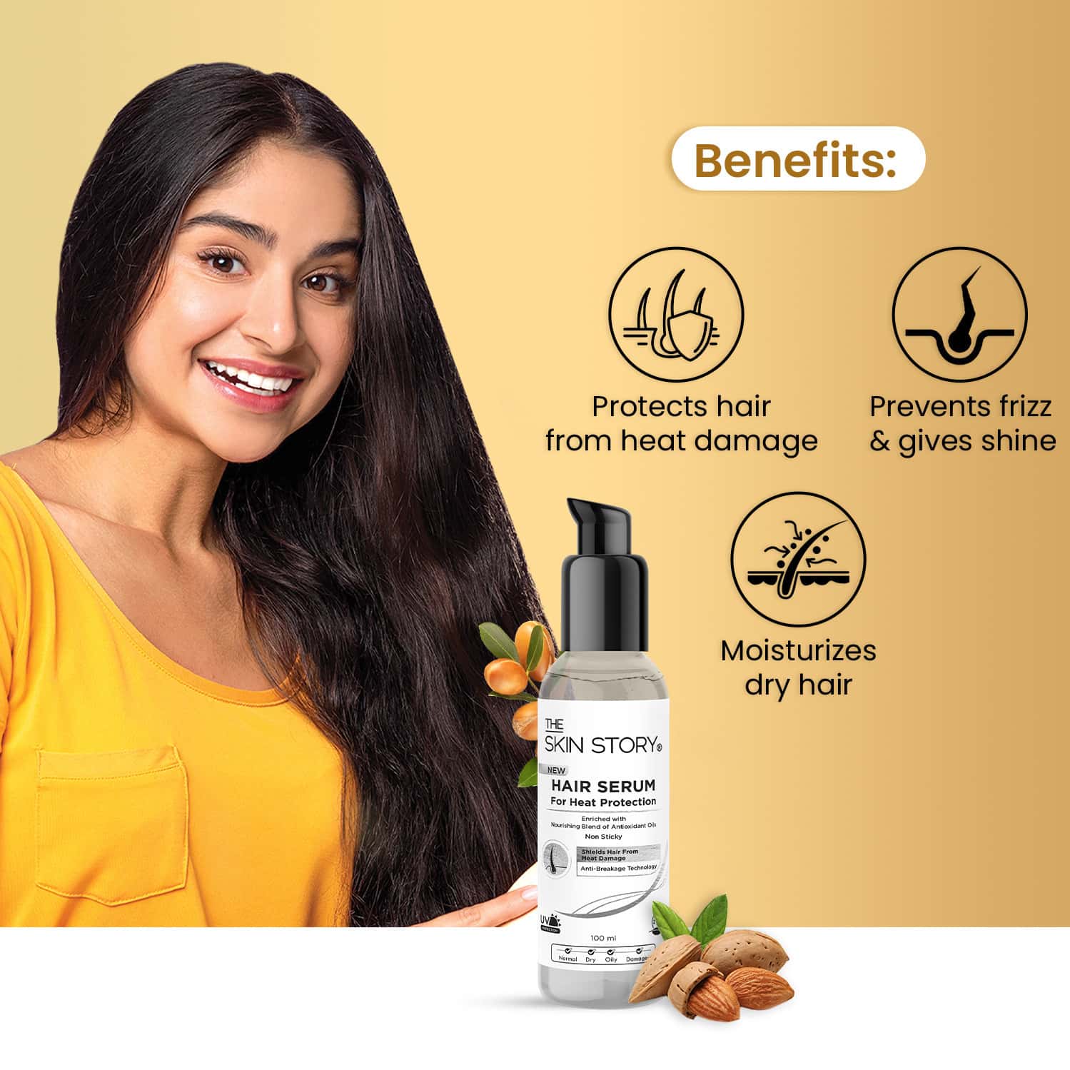 Buy THE SKIN STORY HEAT PROTECTION HAIR SERUM, 100ML Online & Get Upto ...