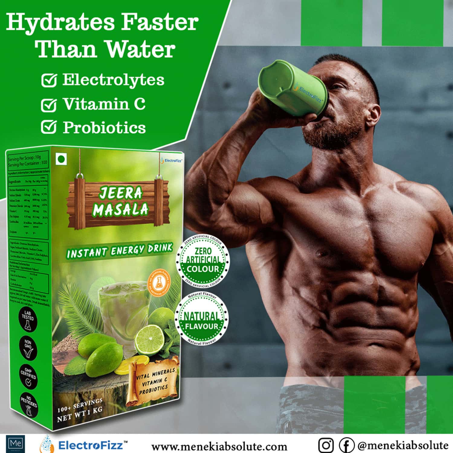 Buy ELECTROFIZZ HYDRATION ENERGY POWDER FOR WORKOUT FOR MEN AND WOMEN ...