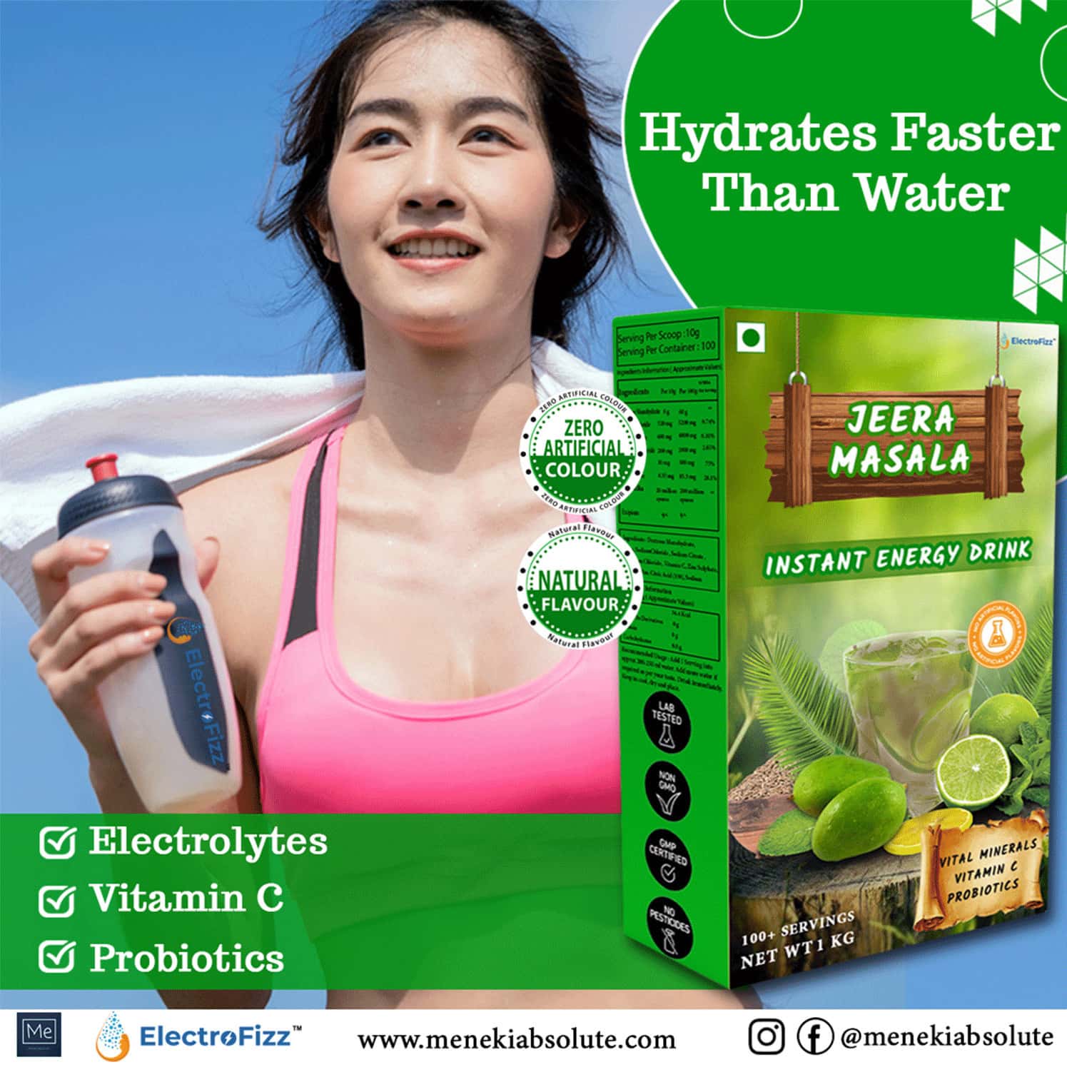 Buy ELECTROFIZZ HYDRATION ENERGY POWDER FOR WORKOUT FOR MEN AND WOMEN ...