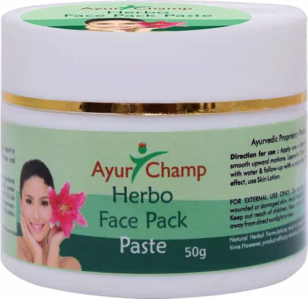 Buy AYUR CHAMP HERBO FACE PACK PASTE 50G PACK OF 5 Online & Get Upto 60 ...