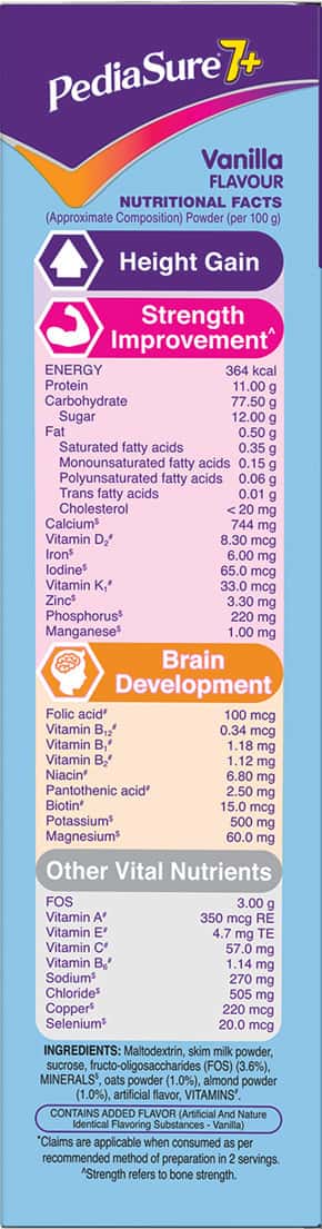 Buy PEDIASURE 7+ VANILLA REFILL - 200 GM Online & Get Upto 60% OFF at ...