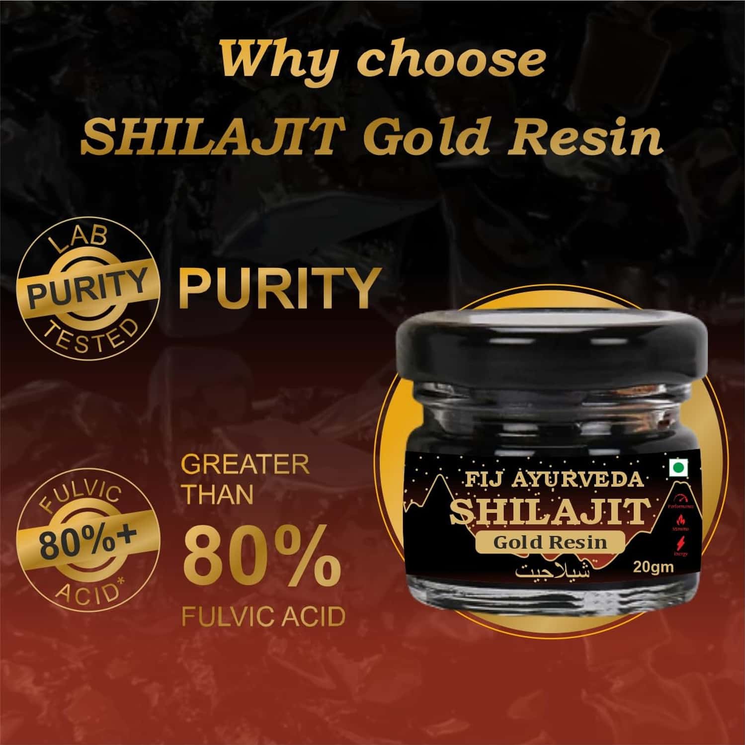 Buy FIJ AYURVEDA SHILAJIT/SHILAJIT GOLD RESIN (SEMI LIQUID)|ASHWAGANDHA ...