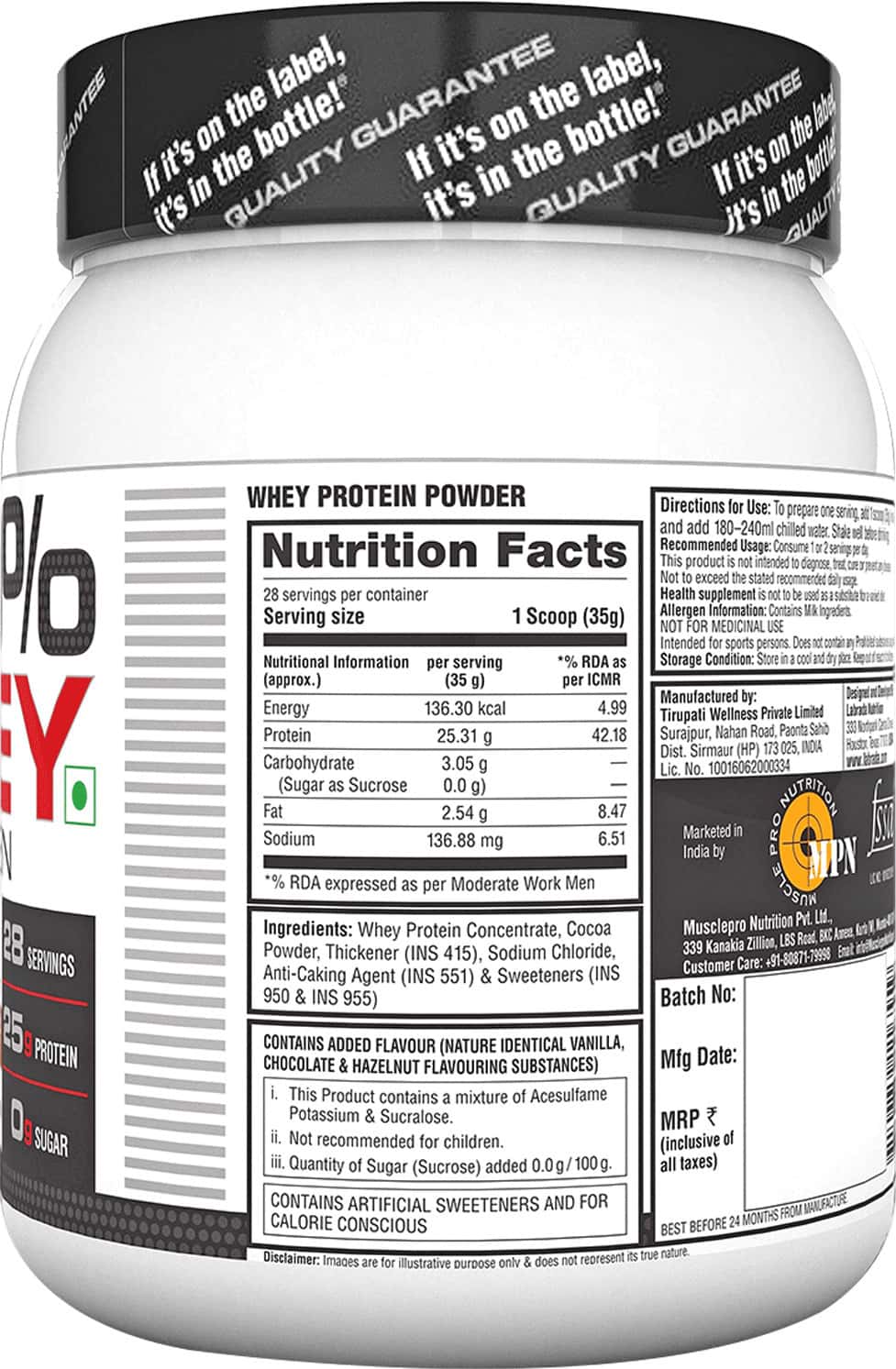 Buy LABRADA 100% WHEY PROTEIN - 2.2LBS (1KG) CHOCOLATE HAZELNUT Online ...