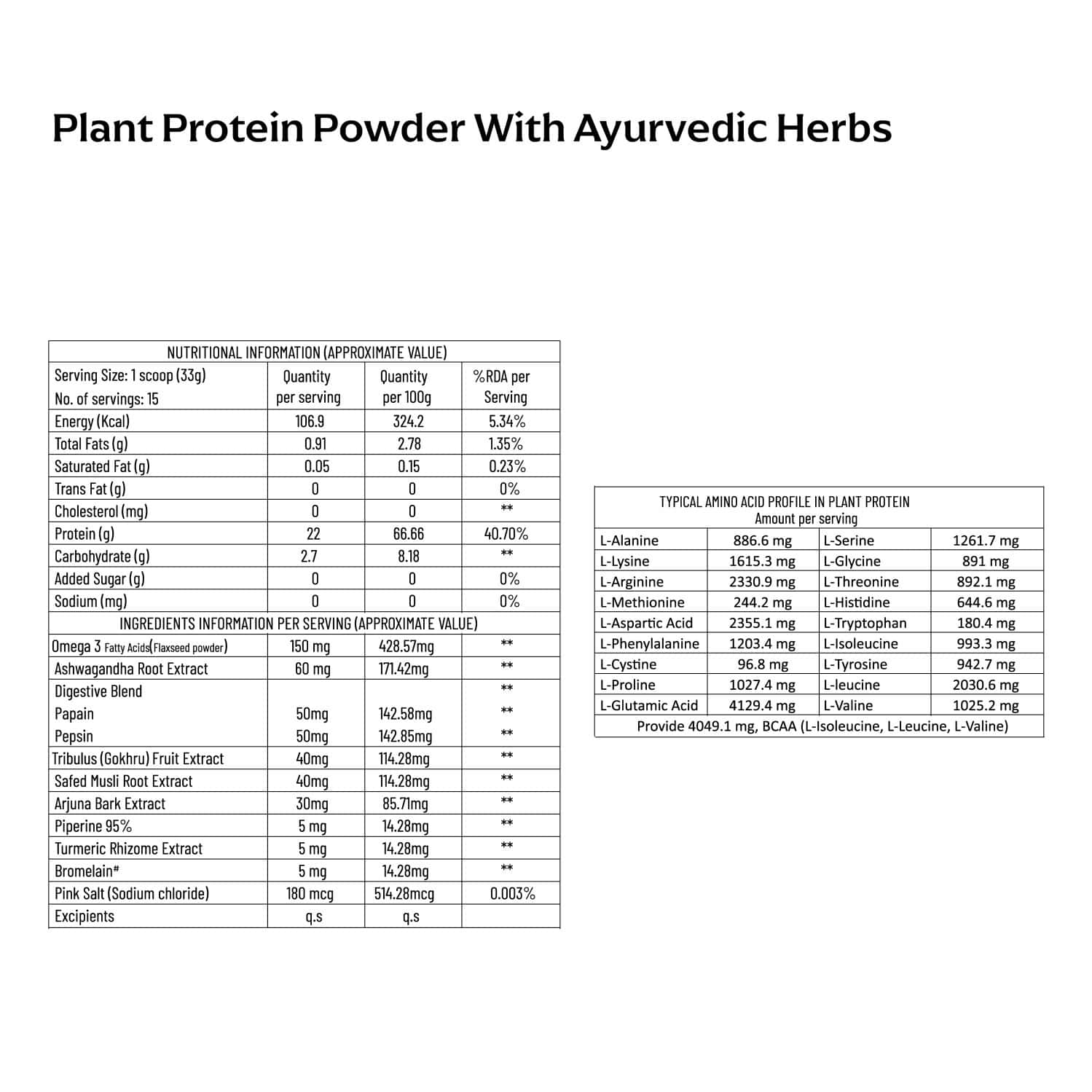 Buy PANCHAMRIT PLANT PROTEIN, 500GM|PEA & BROWN RICE PROTEIN BLEND WITH ...