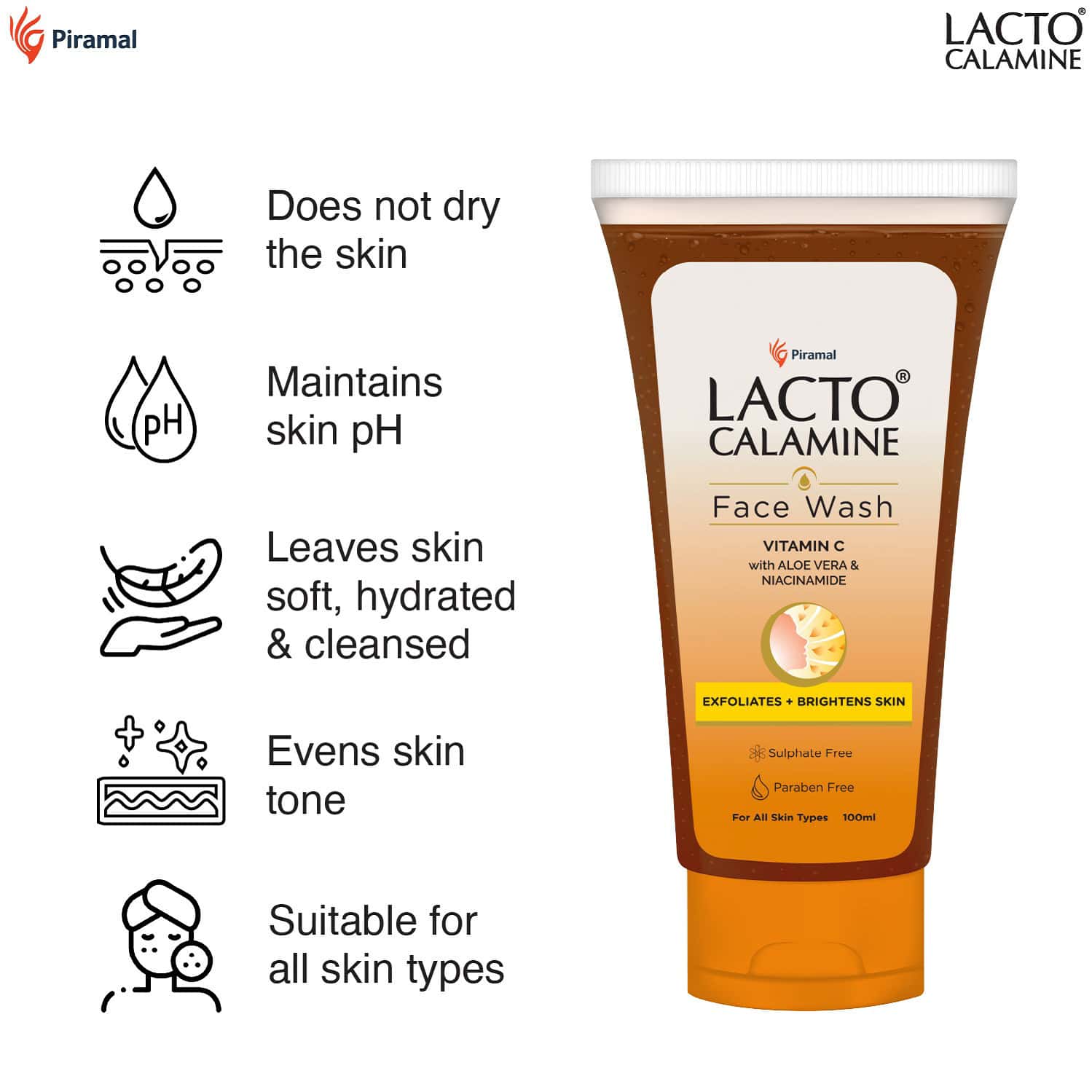 Buy LACTO CALAMINE VITAMIN C FACE WASH - 100 GM WITH ALOE VERA ...