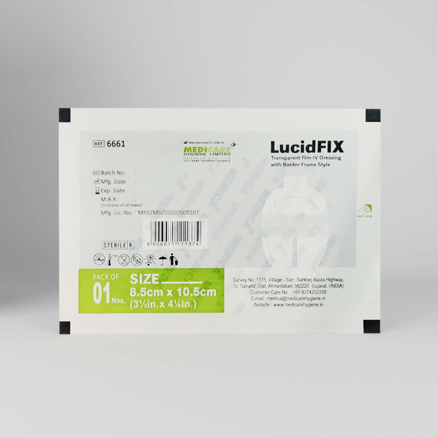 Buy MEDICA LUCIDFIX TRASPARENT FILM IV DRESSING WITH BORDER 6CM X 7CM ...