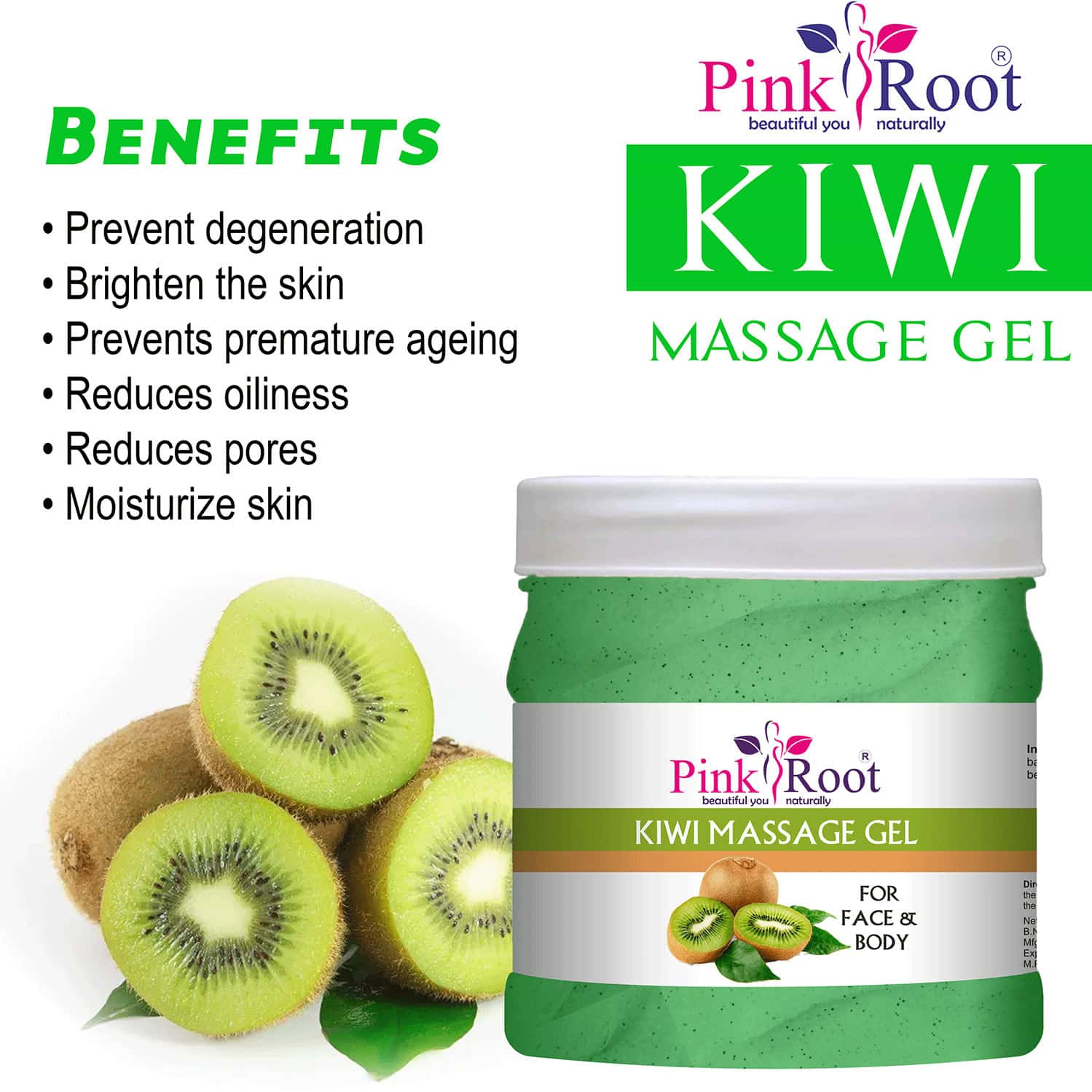 Buy PINK ROOT KIWI MASSAGE GEL 500ML Online & Get Upto 60% OFF at PharmEasy