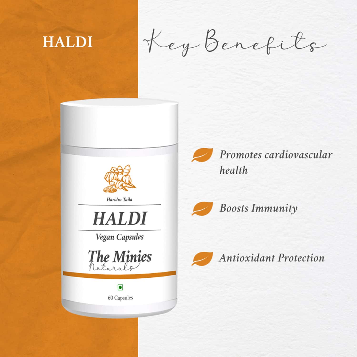 Buy MINIES NATURALS HALDI (TURMERIC) VEGAN CAPSULES Online & Get Upto ...