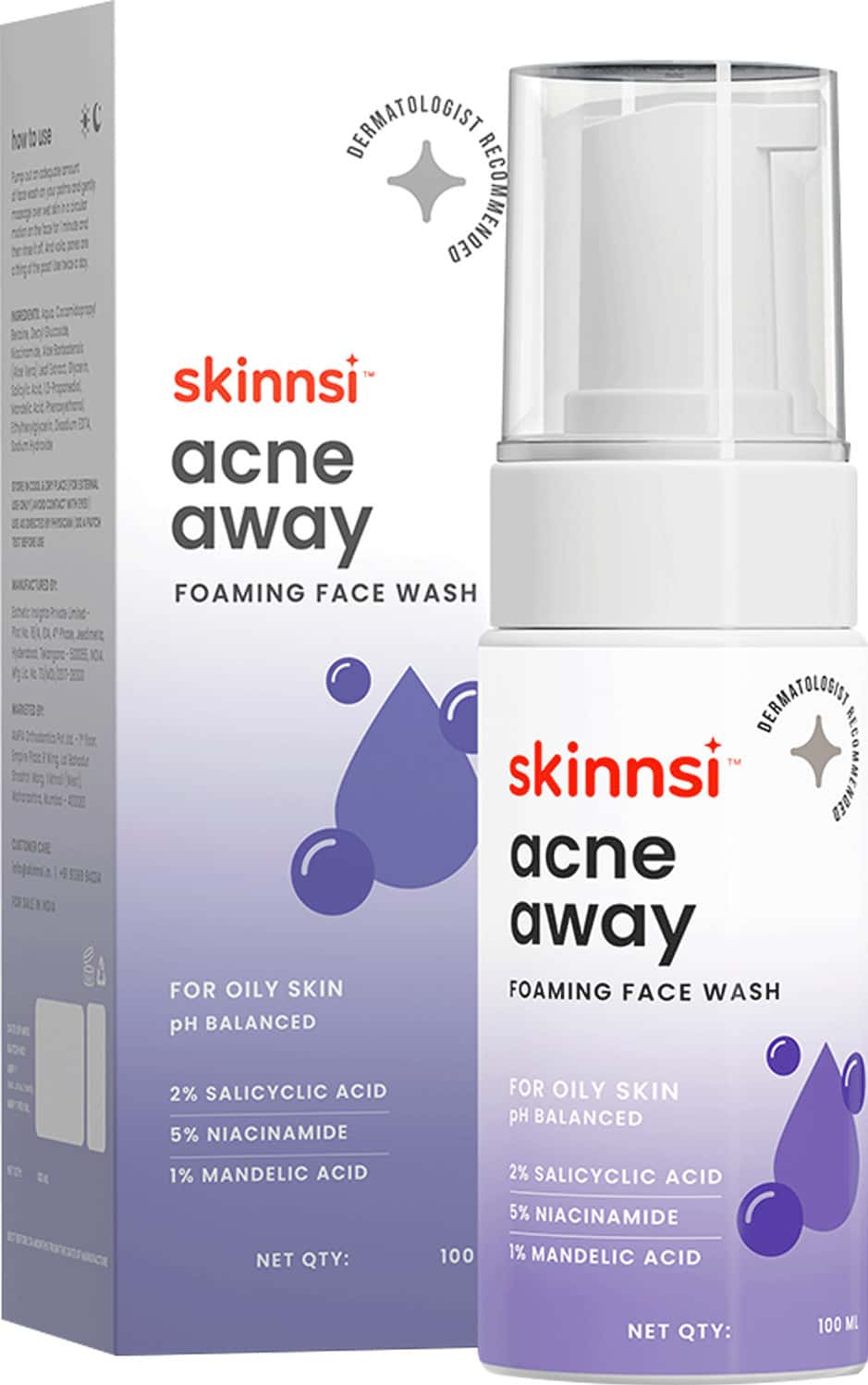 Buy SKINNSI ACNE AWAY FOAMING FACEWASH Online & Get Upto 60% OFF at ...