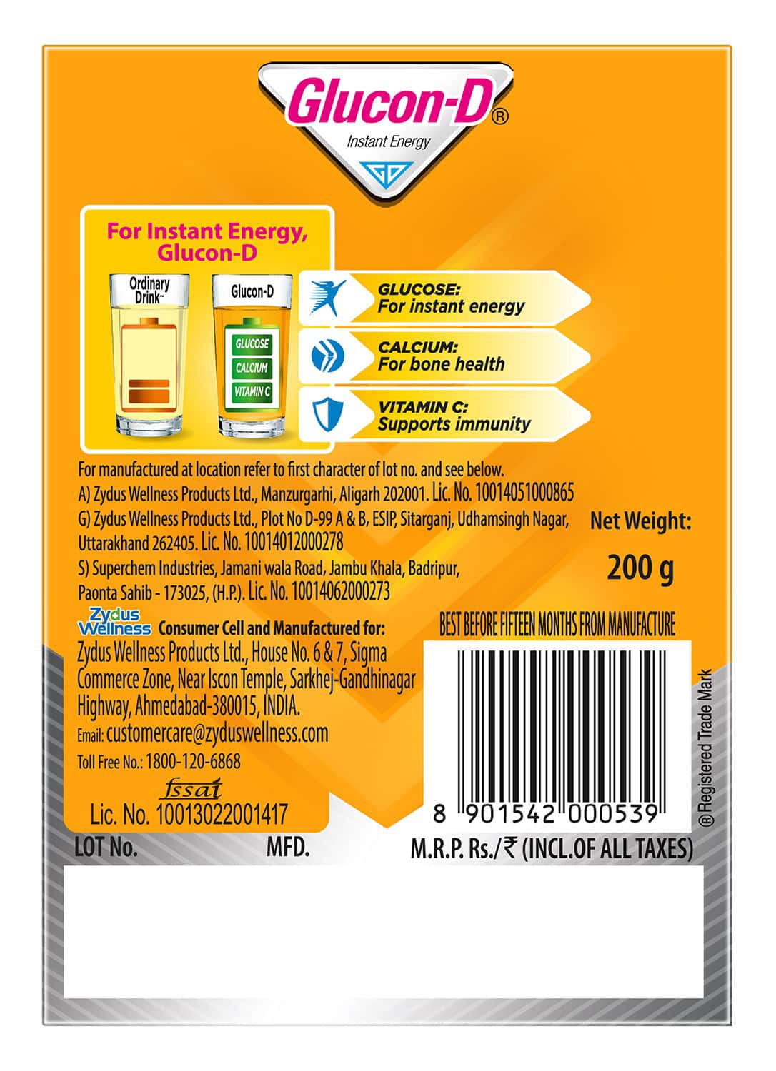 Buy Glucon-D Mango Punch Health Drink Refill Of 200 G Online & Get Upto ...