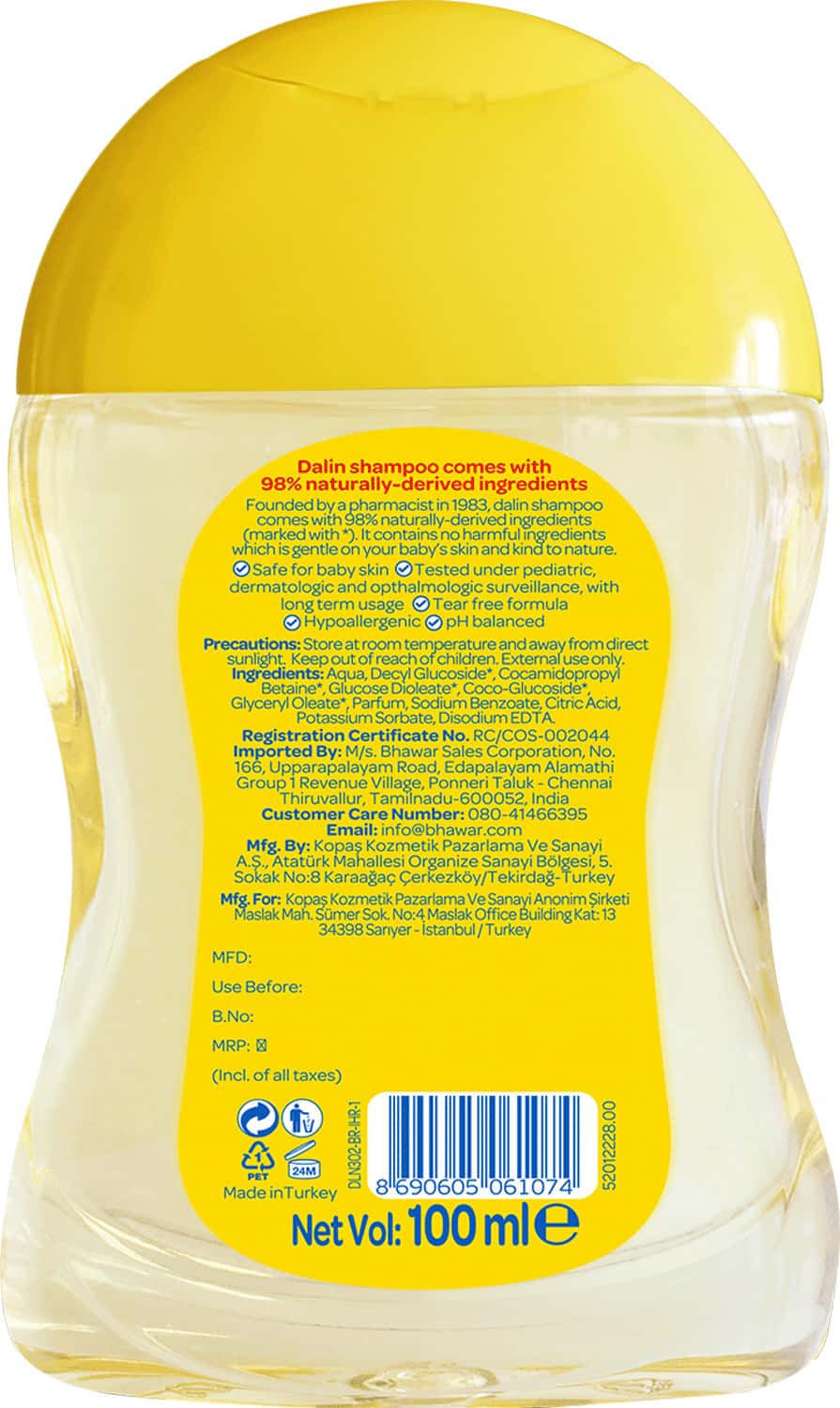 Buy DALIN BABY SHAMPOO 100 ML Online & Get Upto 60% OFF at PharmEasy