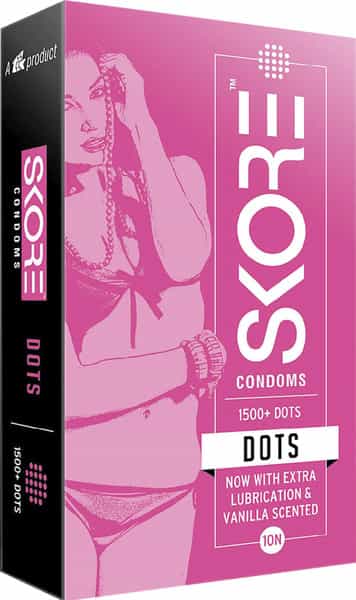 Buy SKORE DOTTED CONDOMS WITH EXTRA LUBRICATION AND VANILLA SCENTED (DOTS) 10N (PACK OF 4 ...