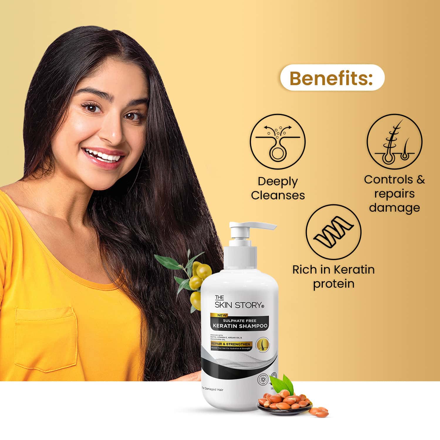 Buy THE SKIN STORY SULPHATE FREE KERATIN SHAMPOO, 190ML Online & Get ...