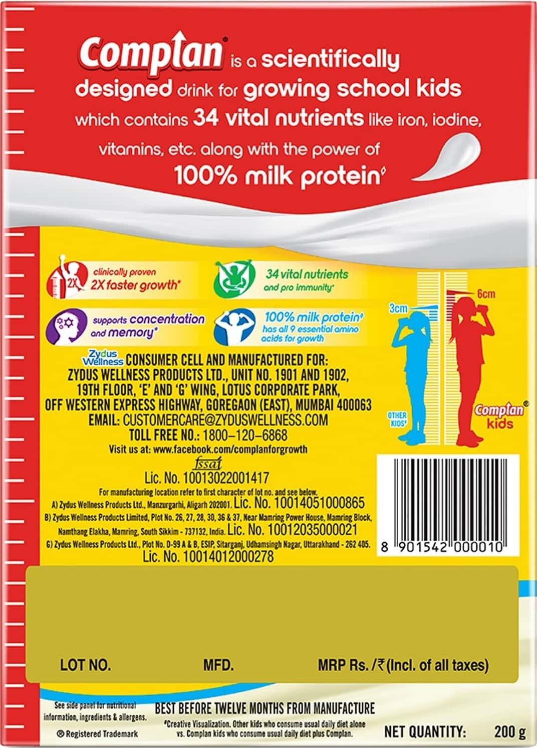 Buy COMPLAN NUTRITION AND HEALTH DRINK CREAMY CLASSIC 200G, REFILL ...