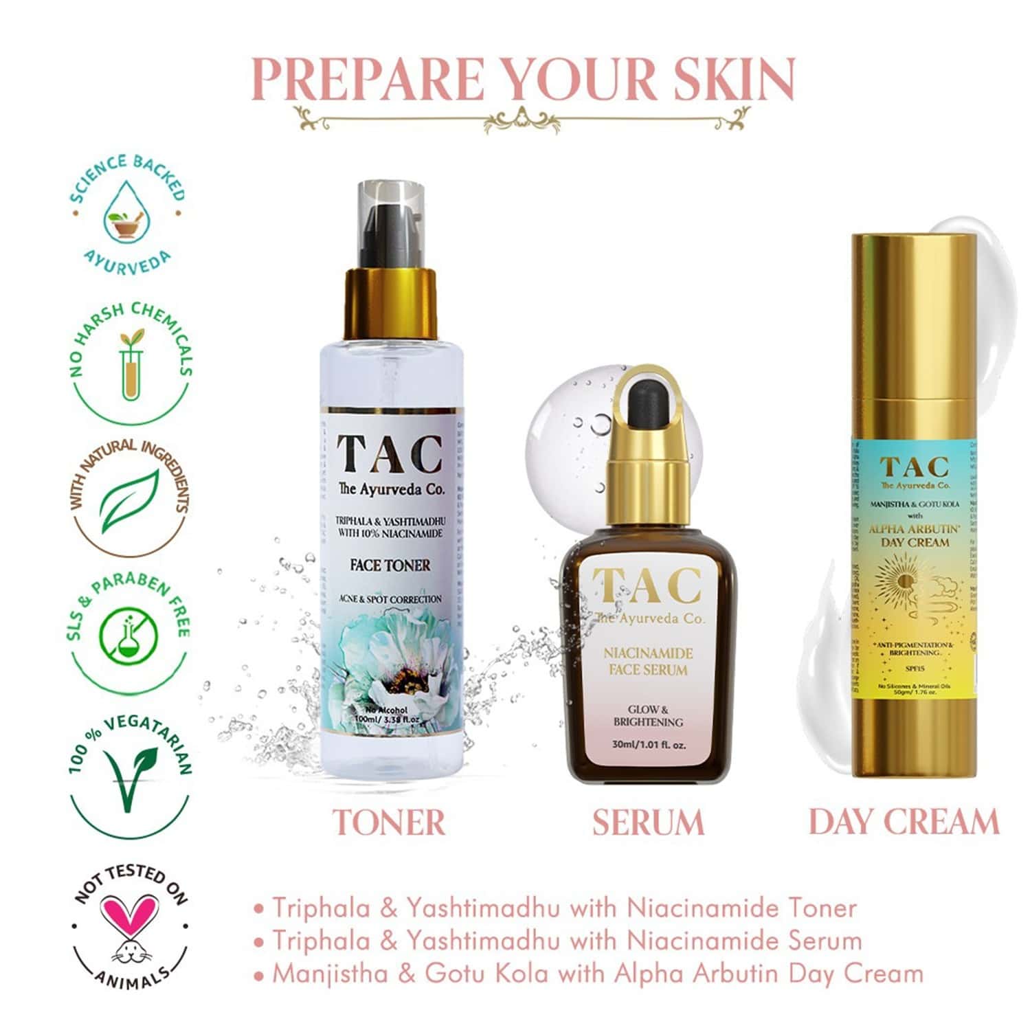 Buy TAC - THE AYURVEDA CO. TRIPHALA & YASHTIMADHU FACE SERUM - 30 ML ...