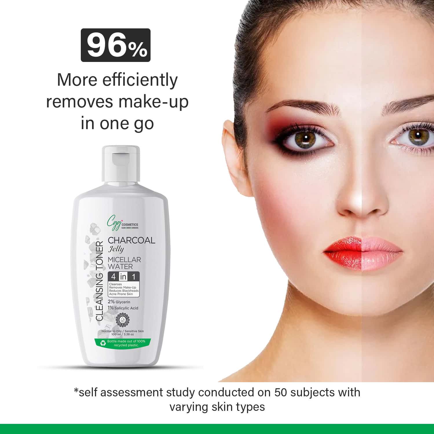 Buy CGG COSMETICS CHARCOAL JELLY MICELLAR WATER | 100 ML Online & Get ...