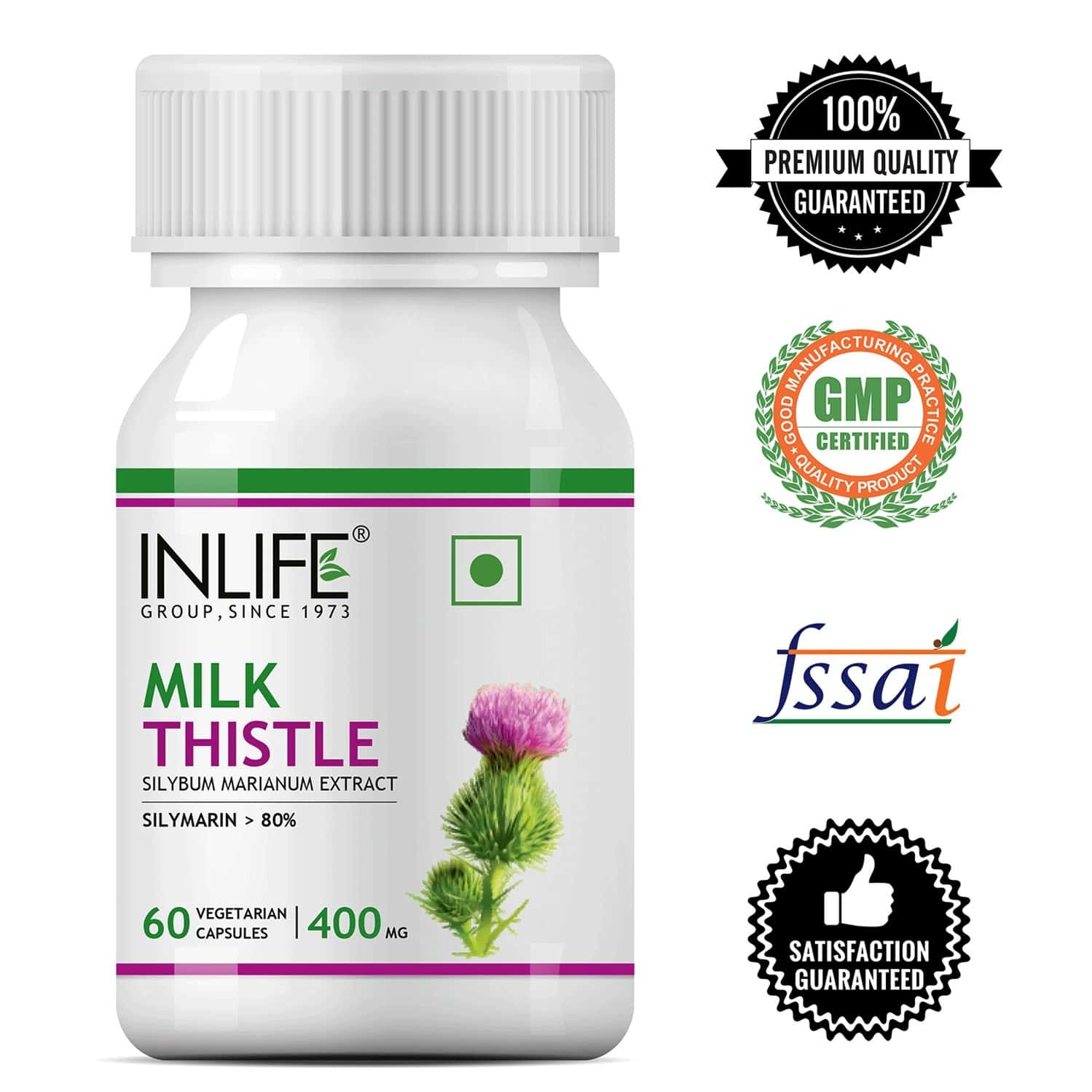 Buy INLIFE MILK THISTLE (80% SILYMARIN) 400MG LIVER CLEANSE DETOX ...