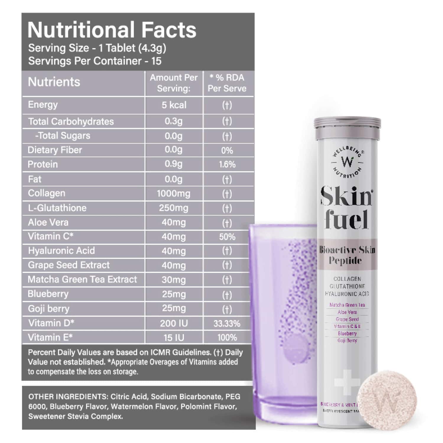 Buy WELLBEING NUTRITION SKIN FUEL JAPANESE COLLAGEN, L-GLUTATHIONE ...