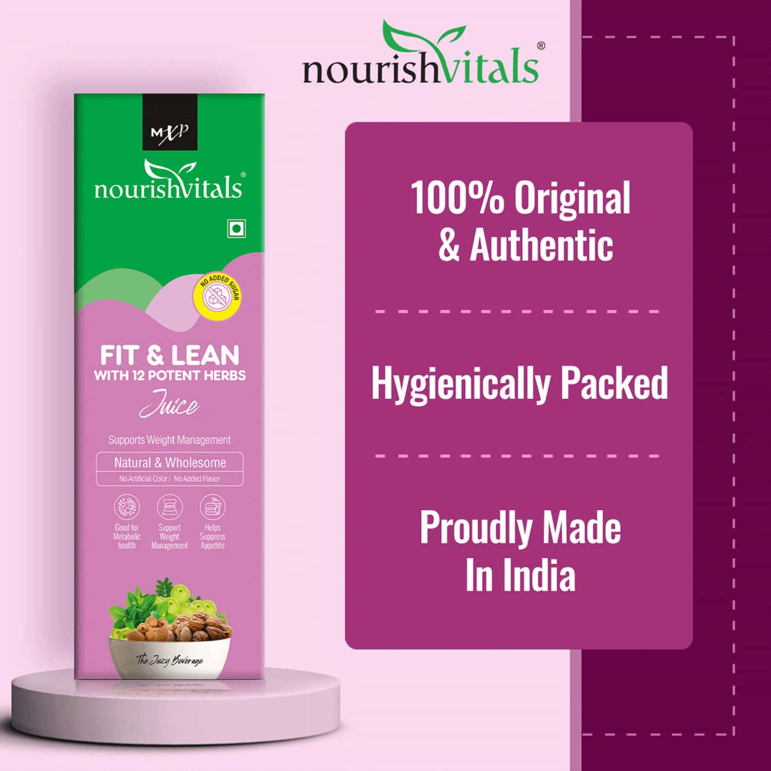 Buy NOURISHVITALS FIT & LEAN JUICE 12 POTENT WEIGHT MANAGEMENT NO ...