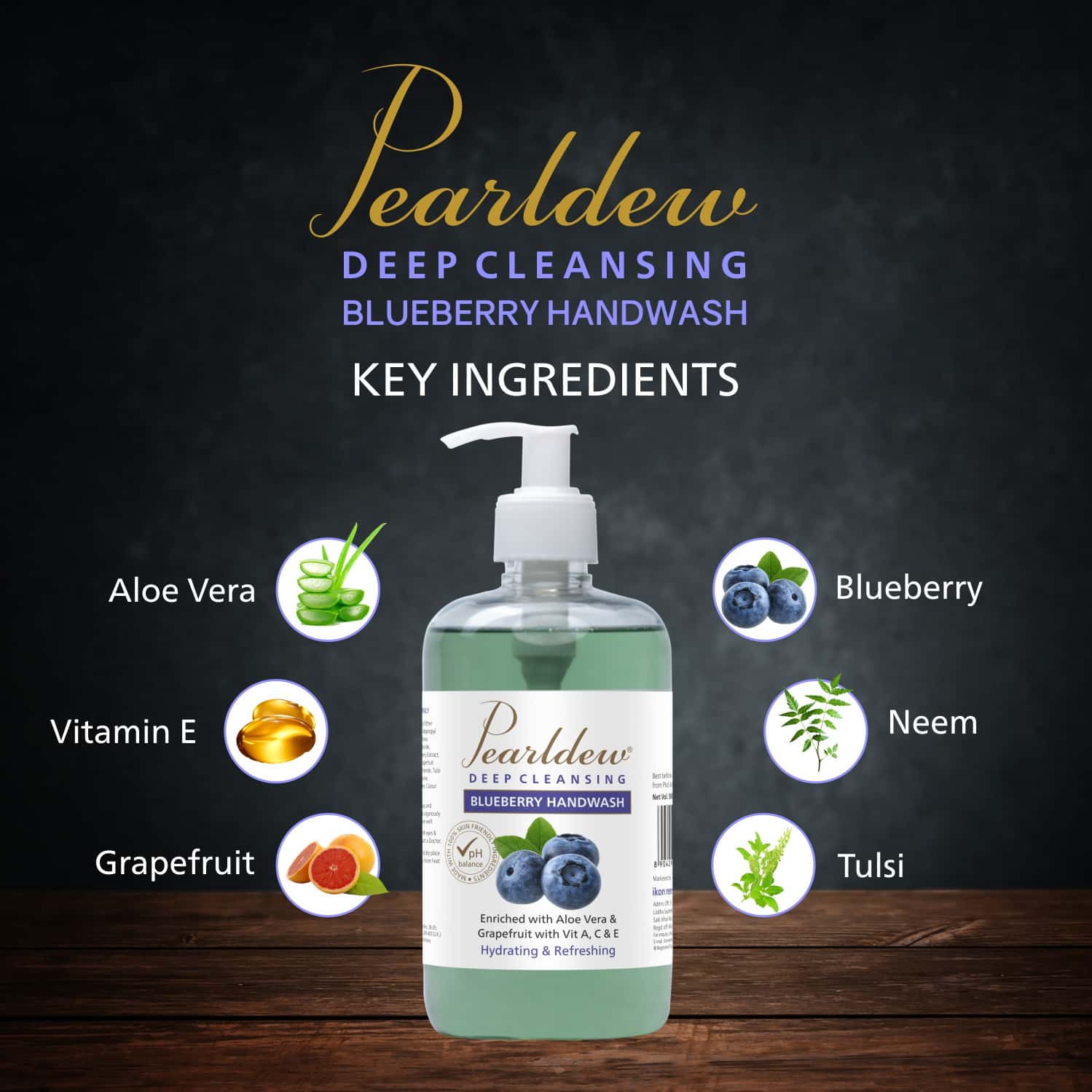 Buy PEARLDEW DEEP CLEANSING BLUEBERRY HAND WASH (500 ML - PACK OF 4 ...