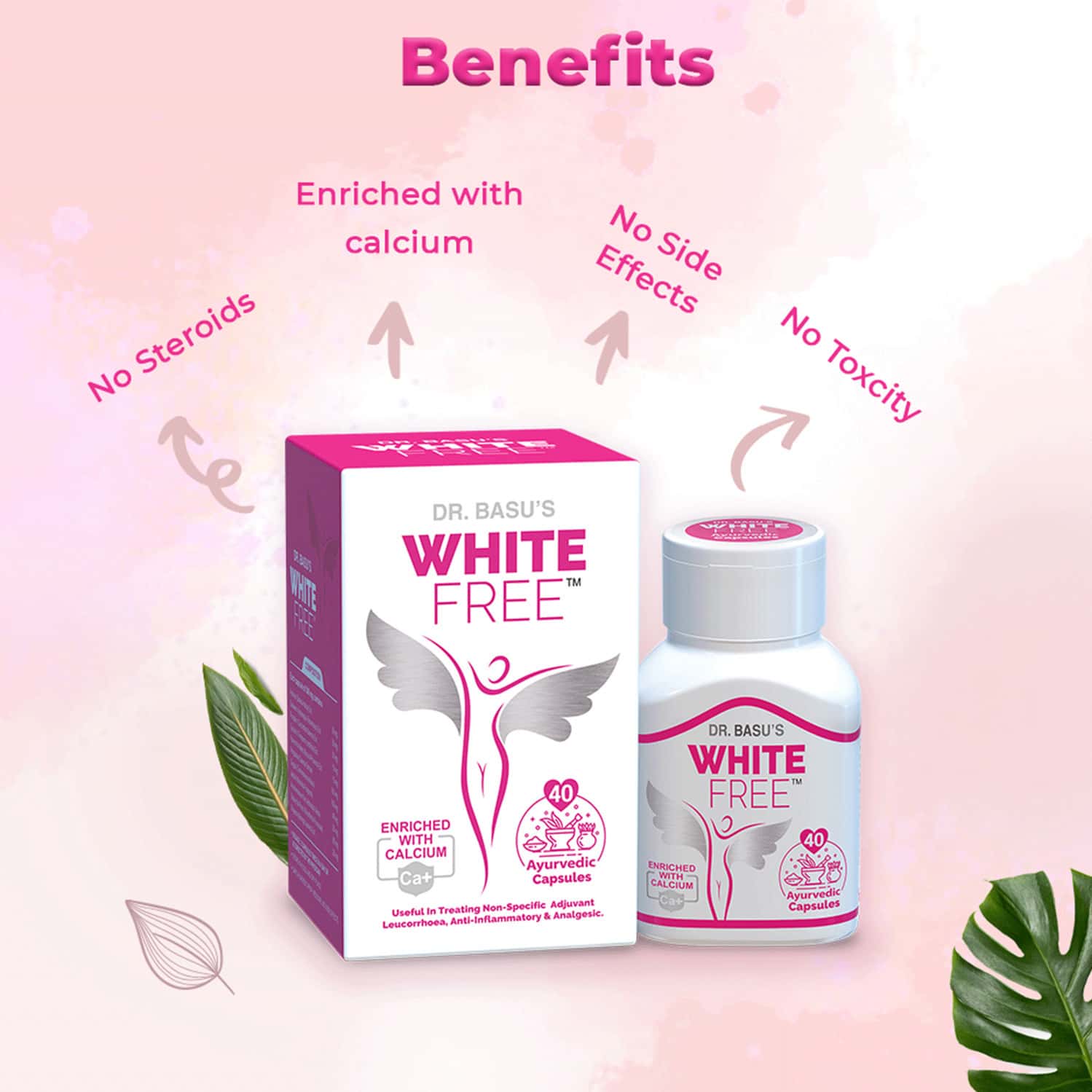 Buy WHITE FREE CAPSULES FOR ( LEUCORRHOEA ) TREATMENT 100% AYURVEDIC ...