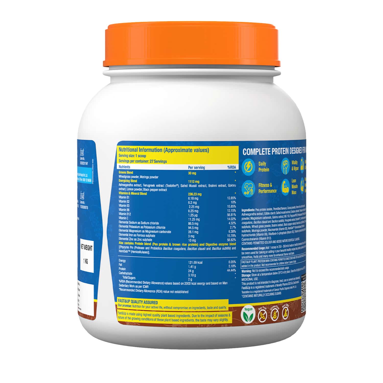 Buy FAST&UP PLANT PROTEIN FOR MAN VEGAN PROTEIN DRINK FOR MAN ...