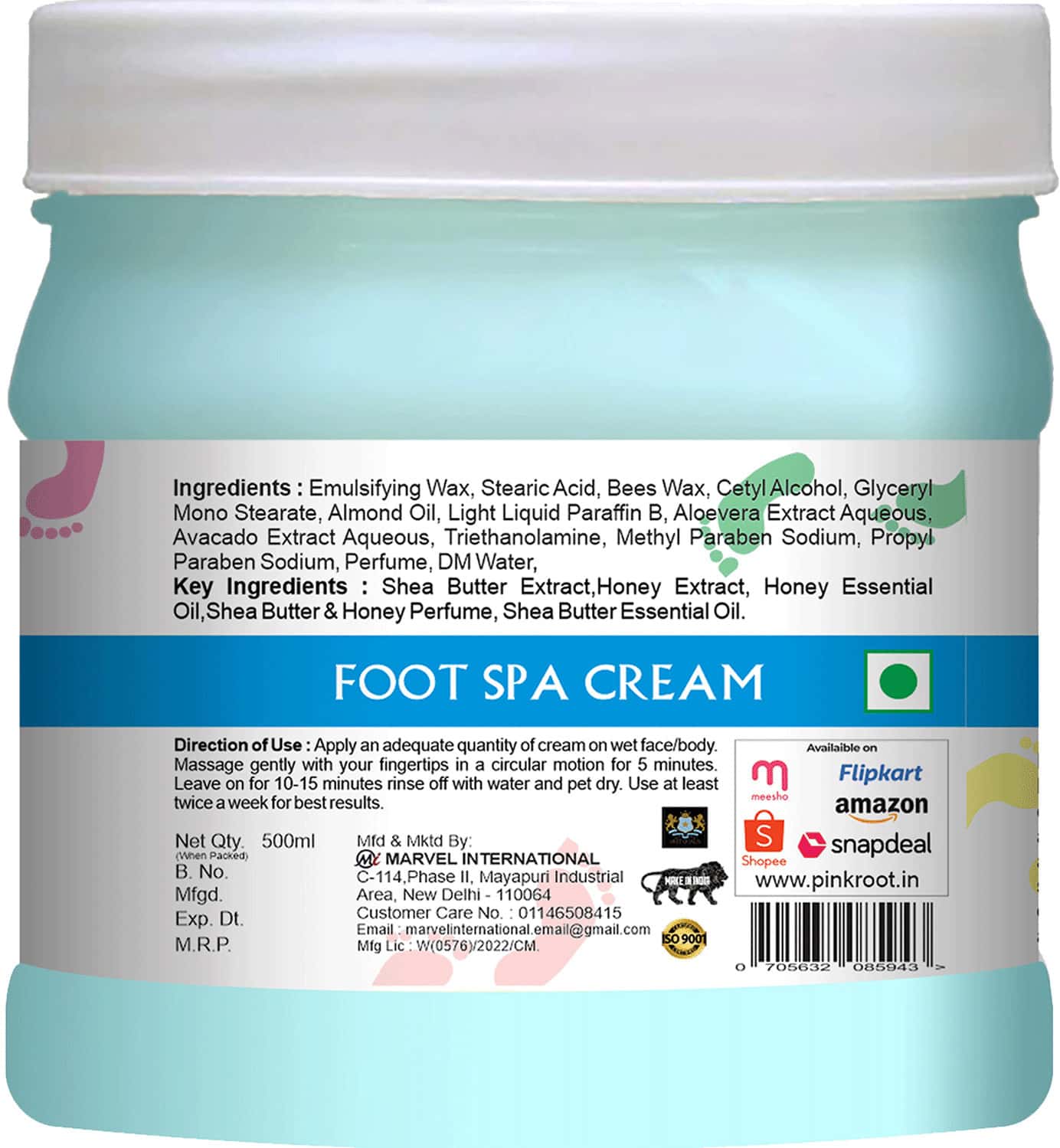 Buy PINK ROOT FOOT SPA CREAM 500ML Online & Get Upto 60% OFF at PharmEasy