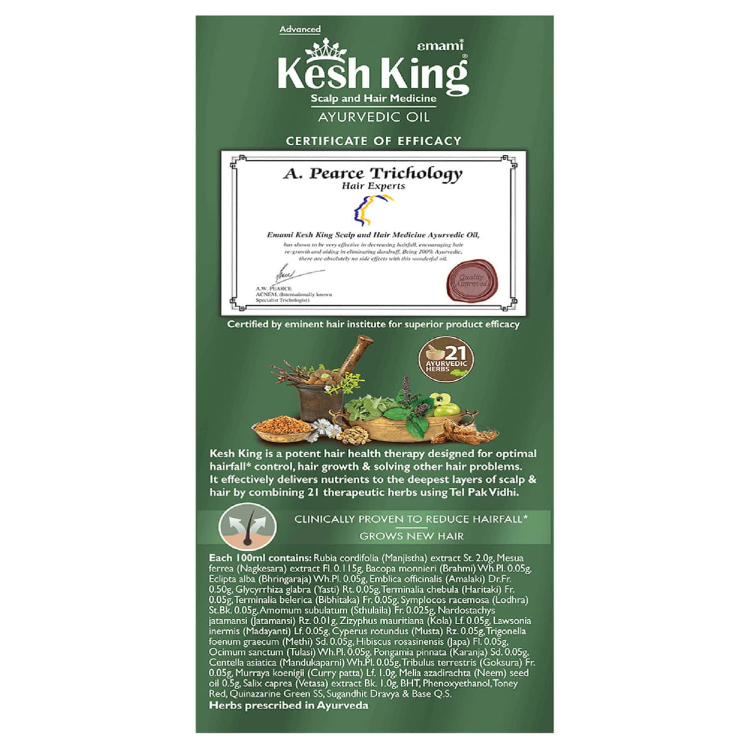 Buy KESH KING AYURVEDIC OIL 100 ML, AYURVEDIC OIL 50 ML, ANTI HAIRFALL ...