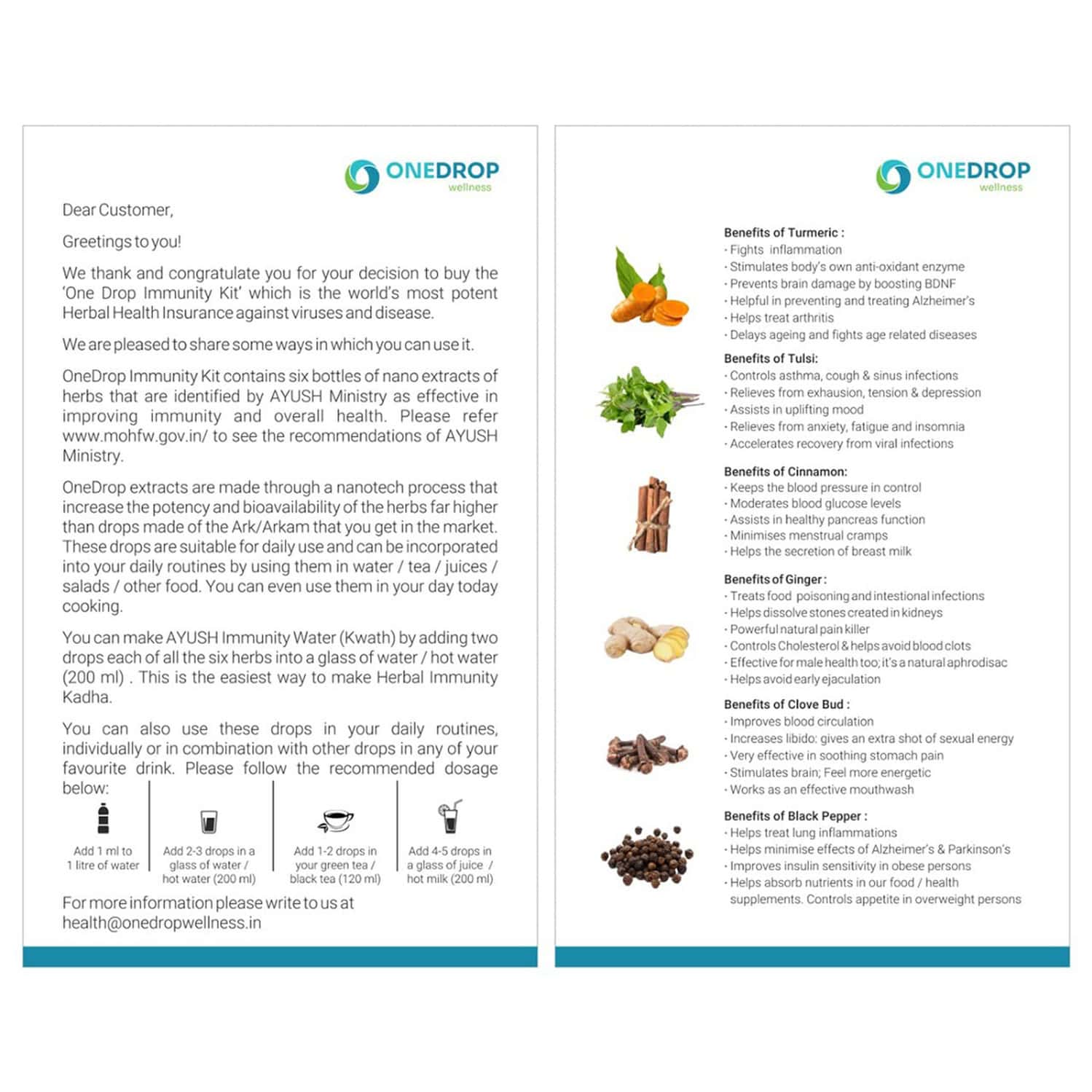 Buy DURMERIC ONEDROP IMMUNITY KIT WITH 6 INDIVIDUAL HERBAL DROPS Online ...