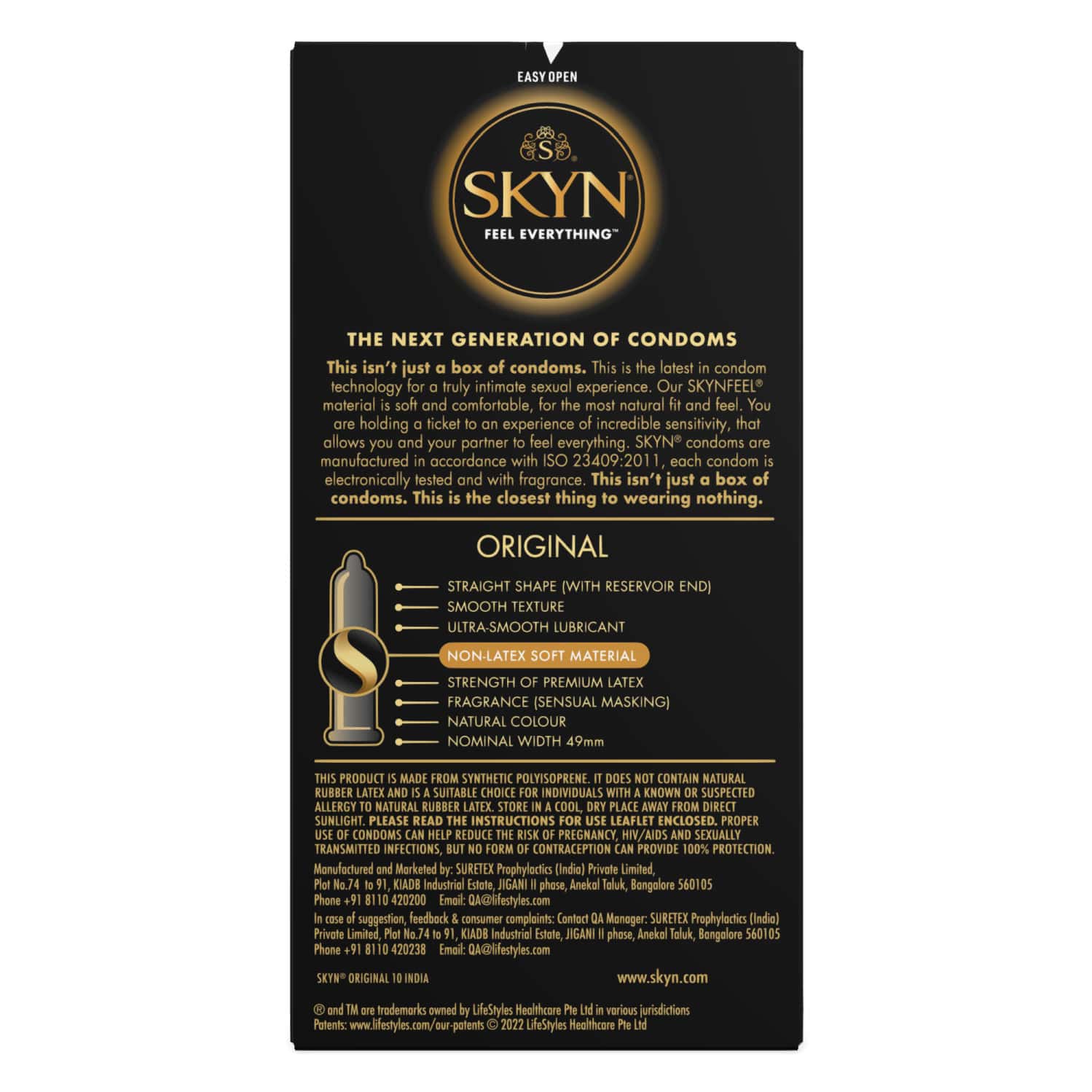 Buy SKYN ORIGINAL PREMIUM CONDOMS PACK OF 20 (10X2 PACKS) Online & Get ...