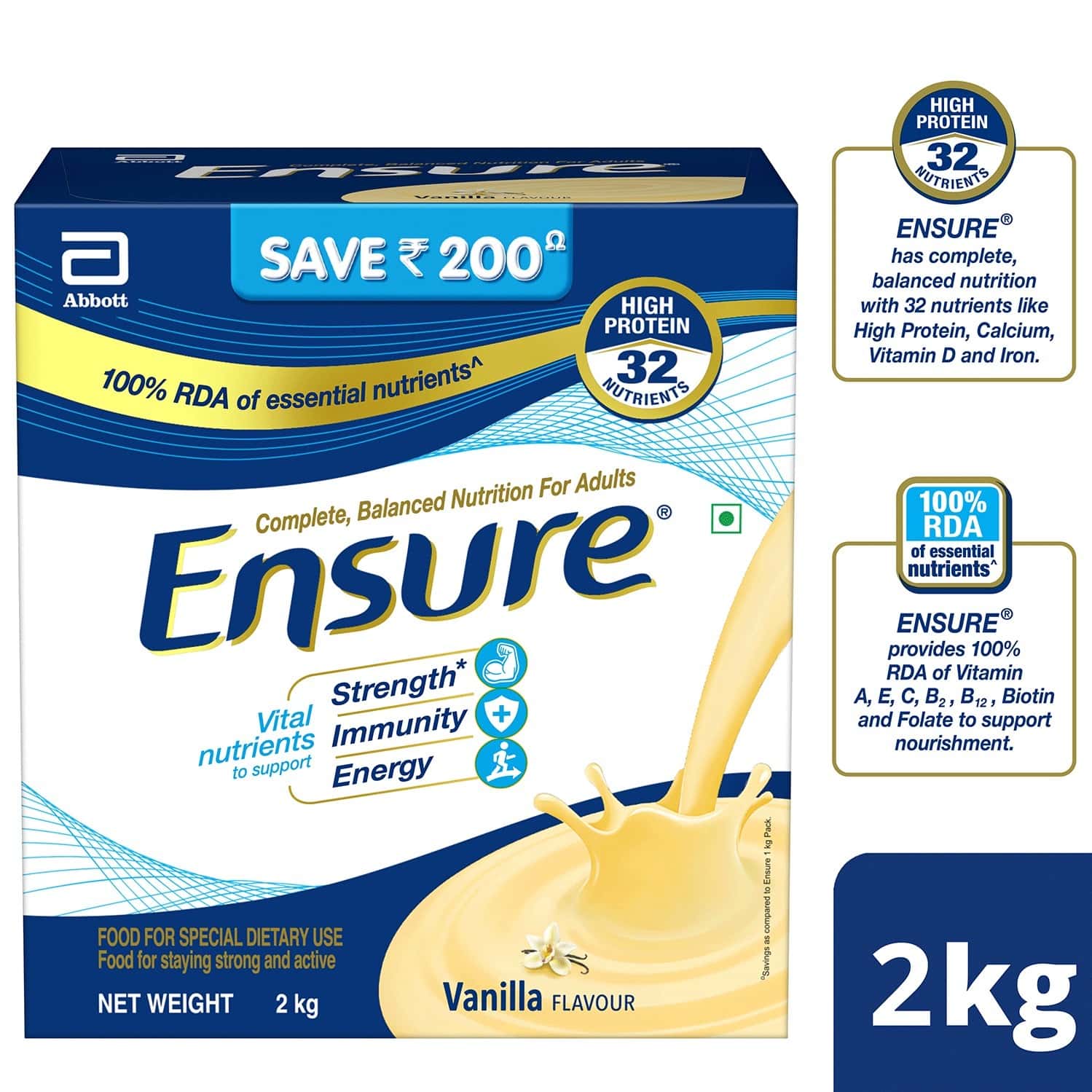 Buy ENSURE COMPLETE, BALANCED NUTRITION DRINK FOR ADULTS (VANILLA ...