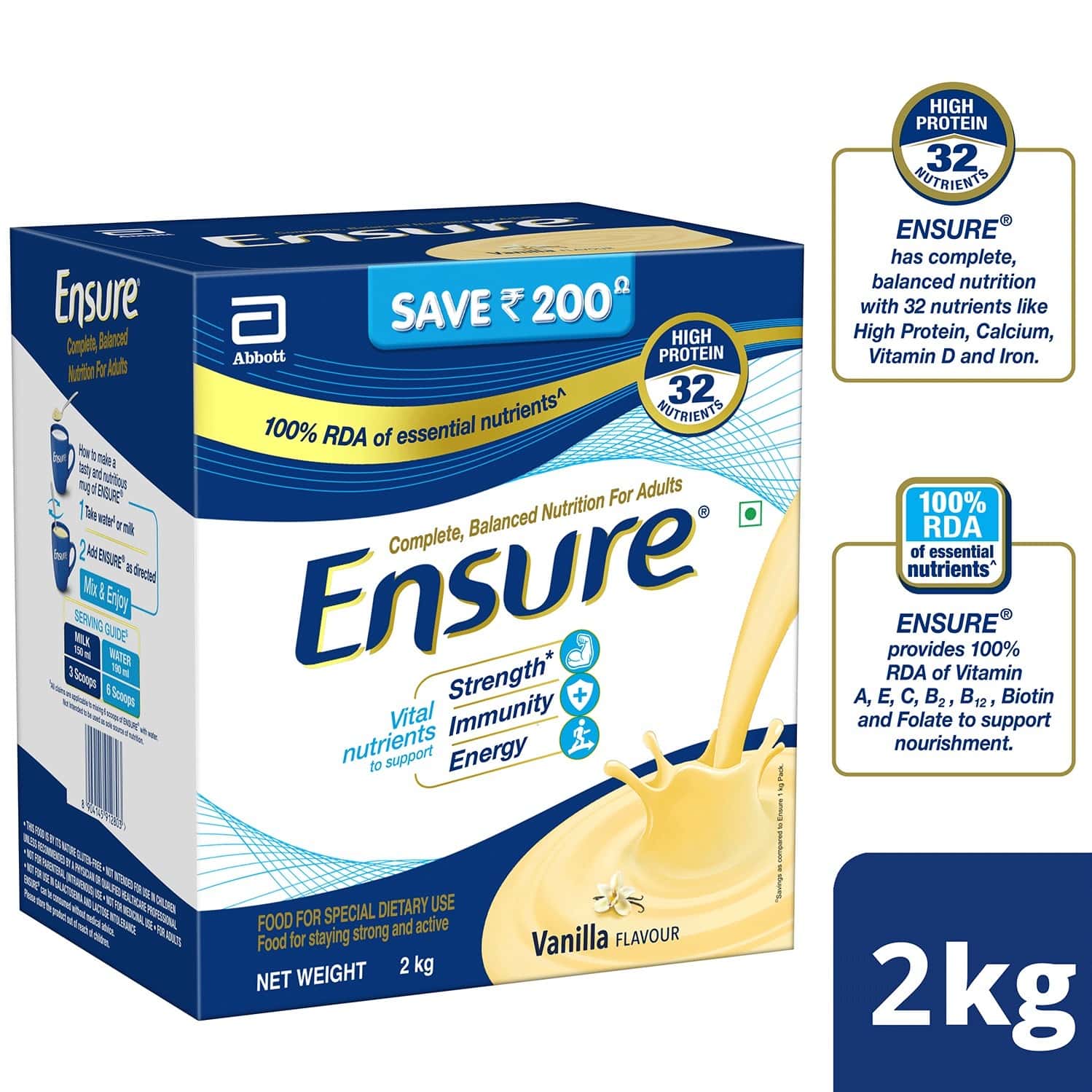 Buy ENSURE COMPLETE, BALANCED NUTRITION DRINK FOR ADULTS (VANILLA ...