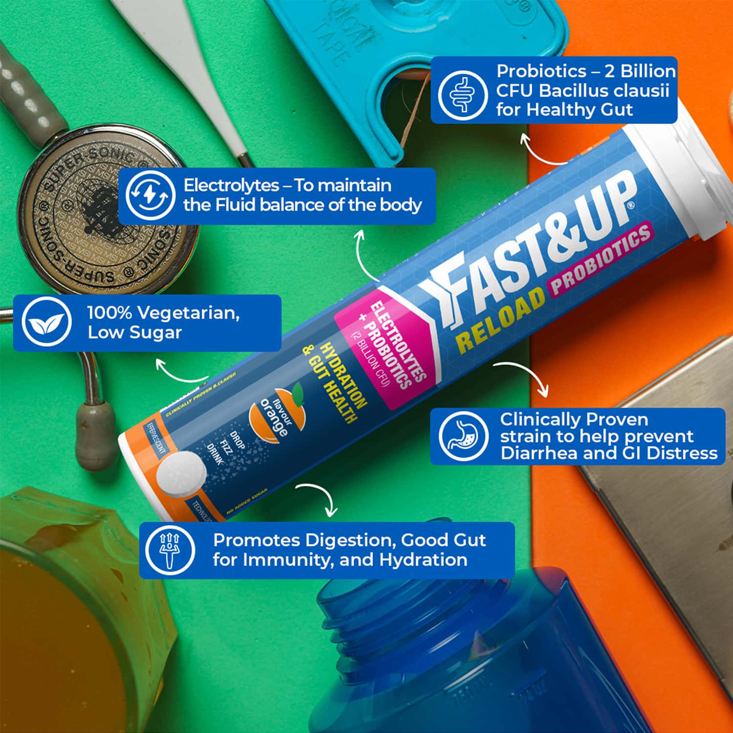 Buy FAST&UP RELOAD PROBIOTICS-ELECTROLYTES+PROBIOTICS|HYDRATION ...