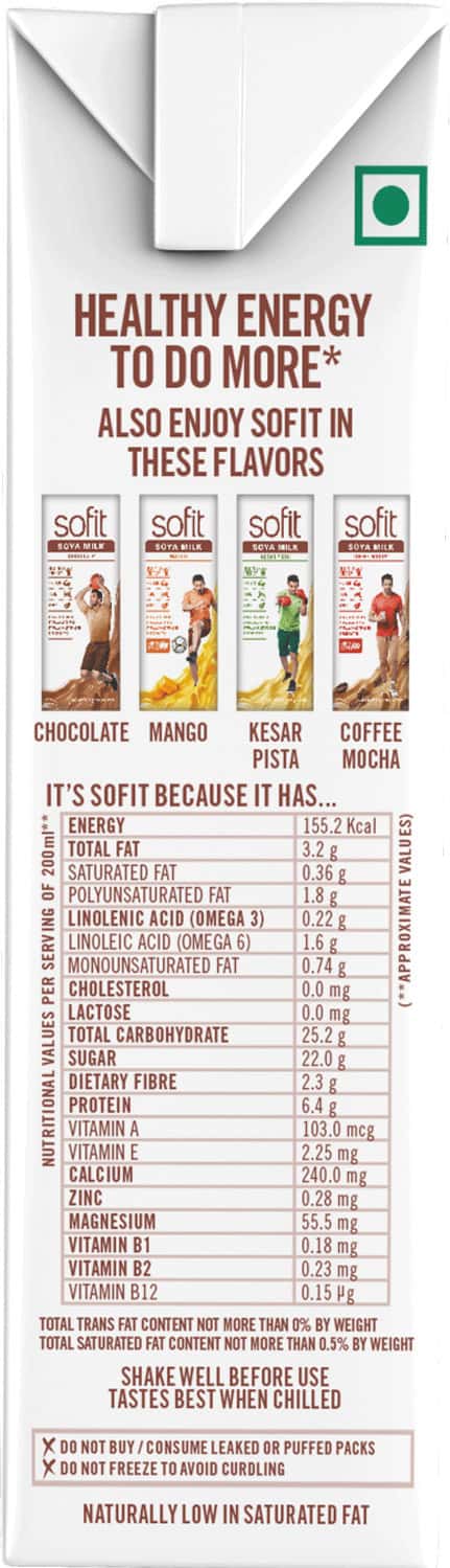 Buy SOFIT -SOYA-MILK VANILLA 200 ML PACK Online & Get Upto 60% OFF at ...