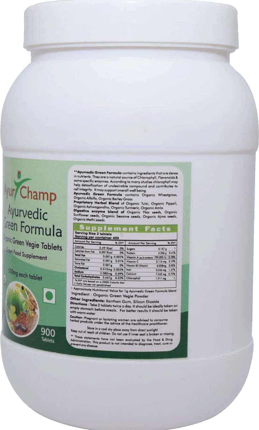 Buy AYUR CHAMP AYURVEDIC GREEN FORMULA - 900 TABLETS VALUE PACK PACK OF ...