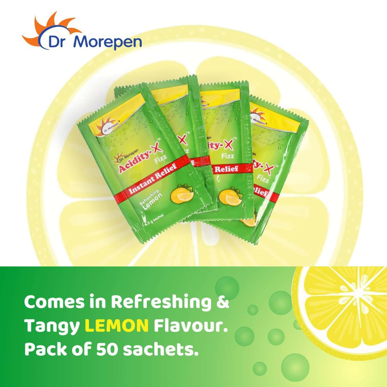 Buy DR. MOREPEN ACIDITY-X FIZZ FRUIT SALT 4.5GM PACK 50 SACHET ACIDITY ...