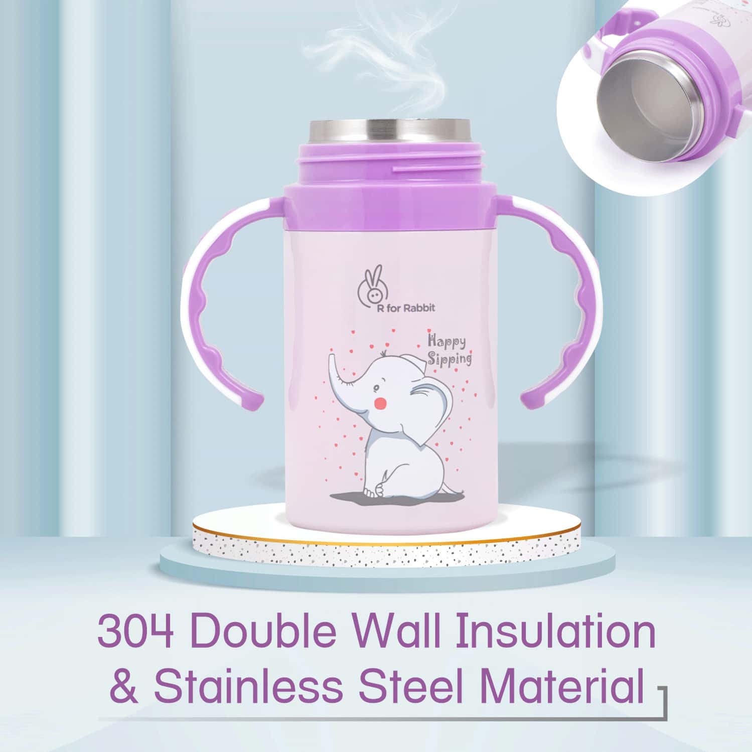 Buy R FOR RABBIT STEEBO ELEPHANT STRAW SIPPER 300ML PURPLE Online & Get Upto 60% OFF at PharmEasy
