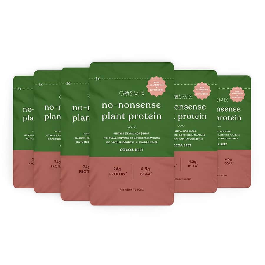 Buy COSMIX NO-NONSENSE PLANT PROTEIN SACHET 38G - STRAWBERRY(PACK OF 6 ...