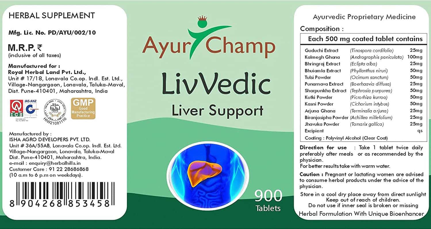 Buy AYUR CHAMP LIVVEDIC - 900 TABLETS PACK OF 5 Online & Get Upto 60% ...