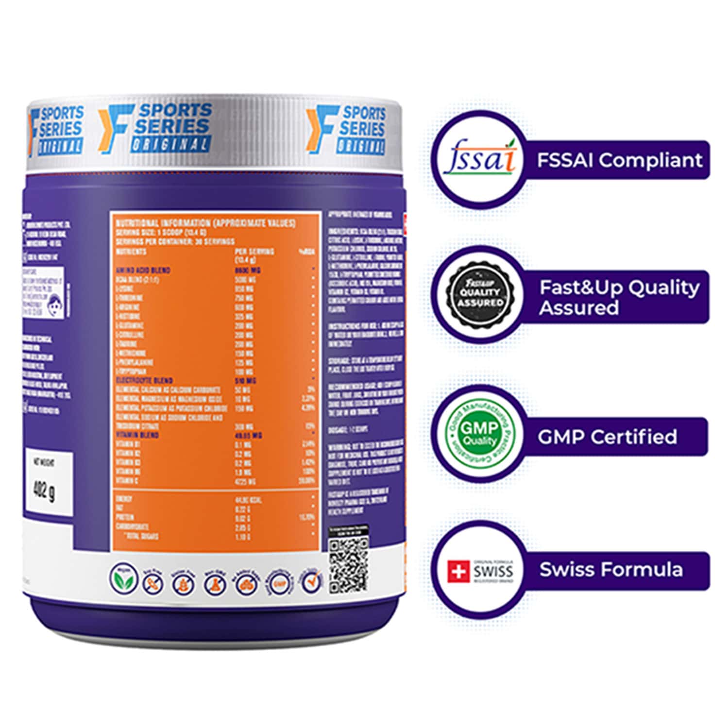 Buy FAST&UP EAA INTRA - TRAINING/WORKOUT DRINK (EAAX9) 30 SERVINGS ...