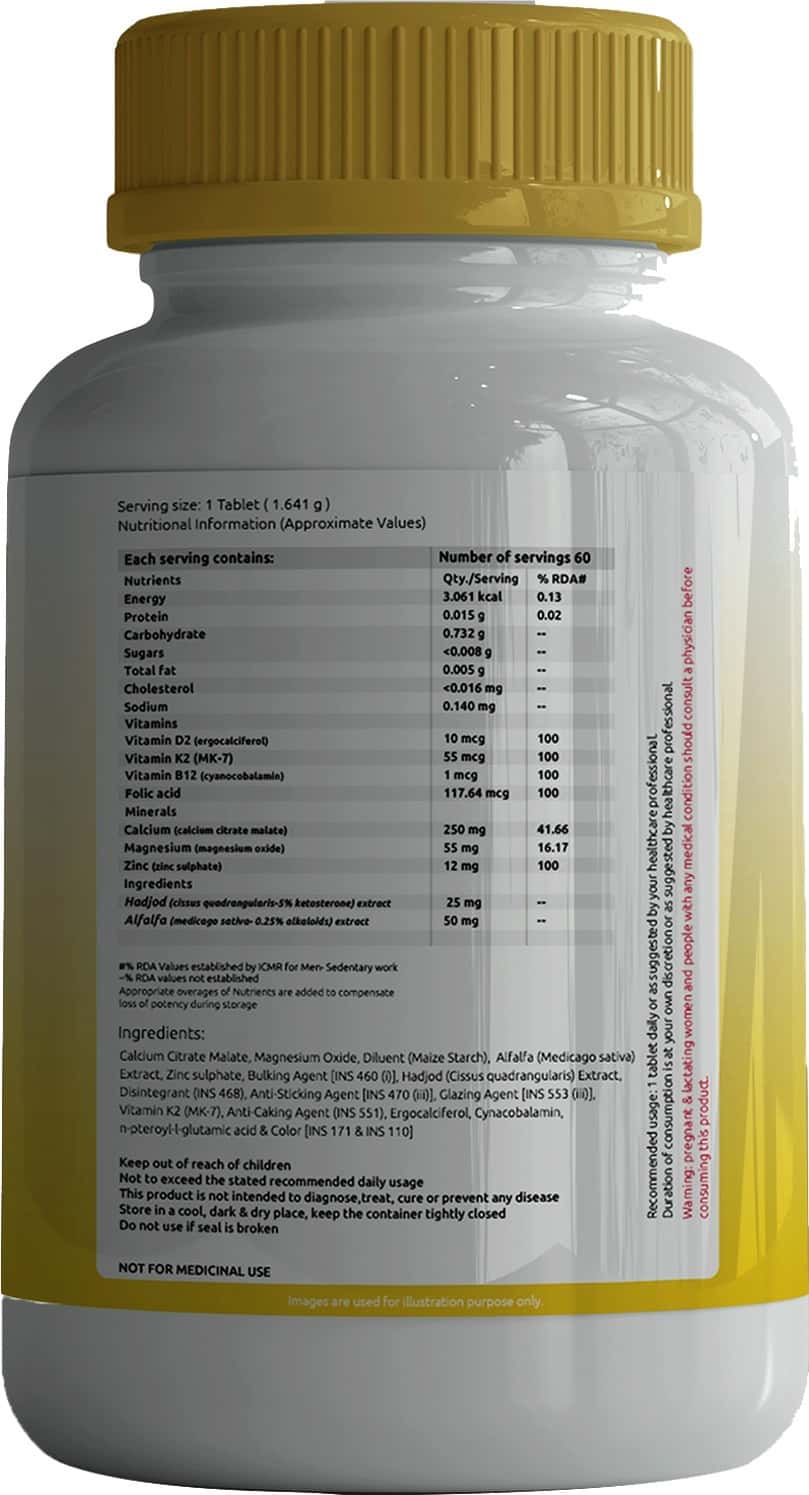 Buy MOJOCARE CMZ PILLS FOR BONE SUPPORT 60 TABS PACK OF 1 Online & Get ...