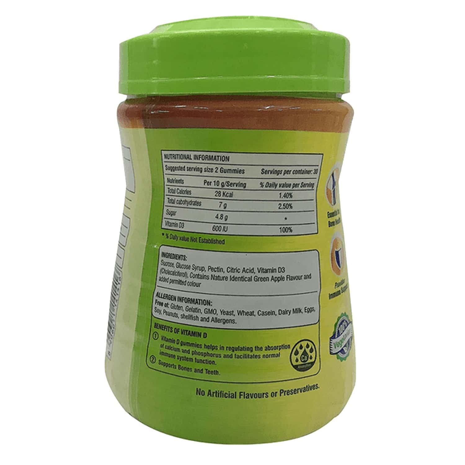 Buy SIRUS VITAMIN D GREEN APPLE FLAVOUR - 60 GUMMIES Online & Get Upto ...