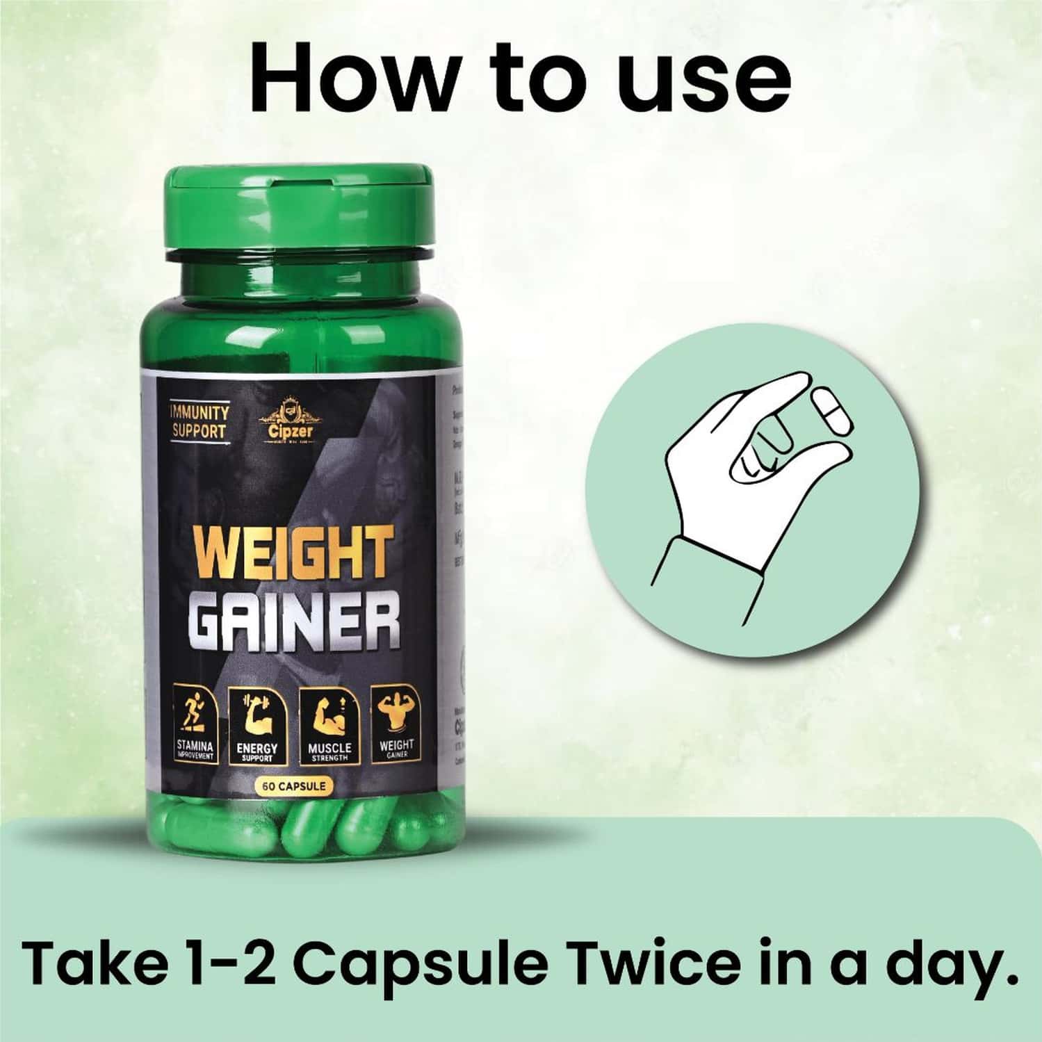 Buy CIPZER WEIGHT GAINER CAPSULE-HELPS TO BUILD MUSCLE MASS & GAIN BODY ...
