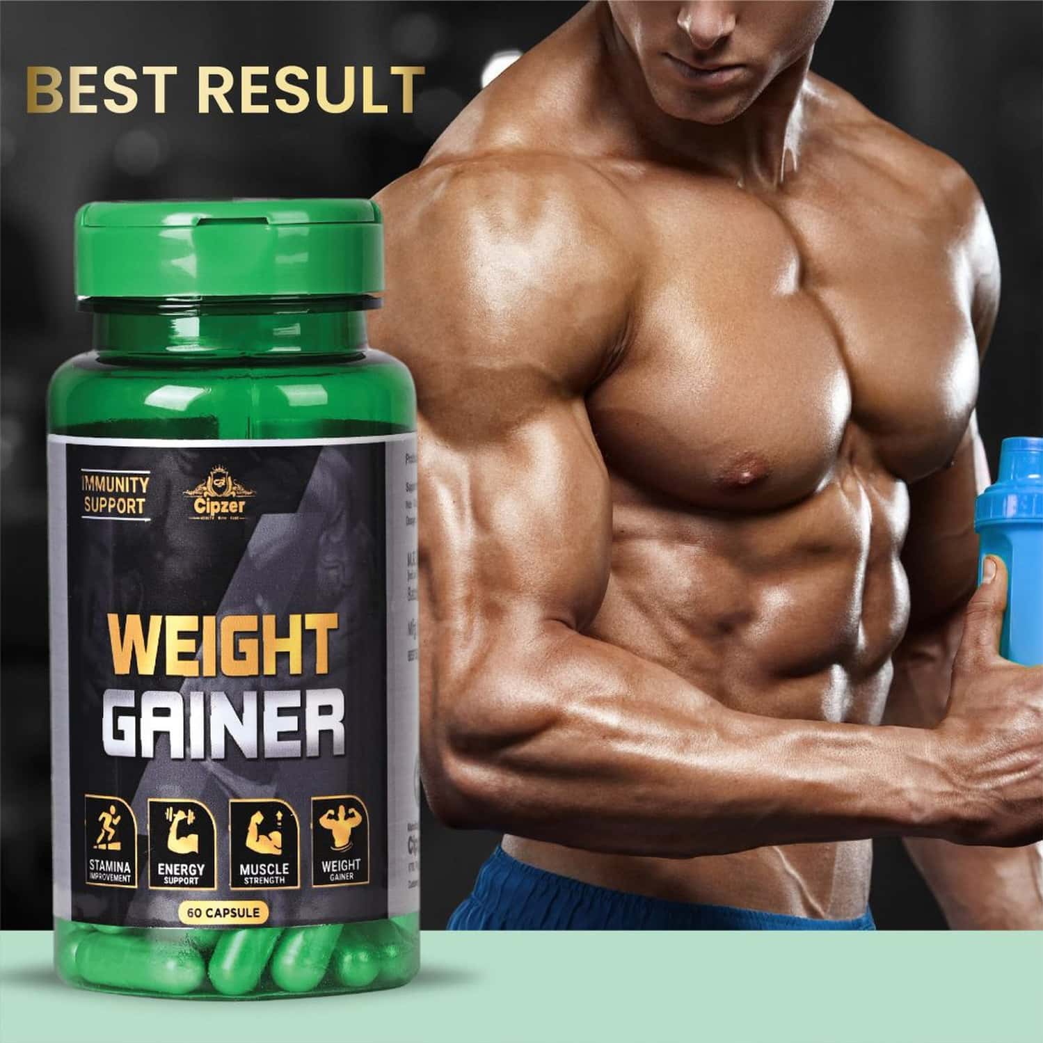 Buy CIPZER WEIGHT GAINER CAPSULE-HELPS TO BUILD MUSCLE MASS & GAIN BODY ...