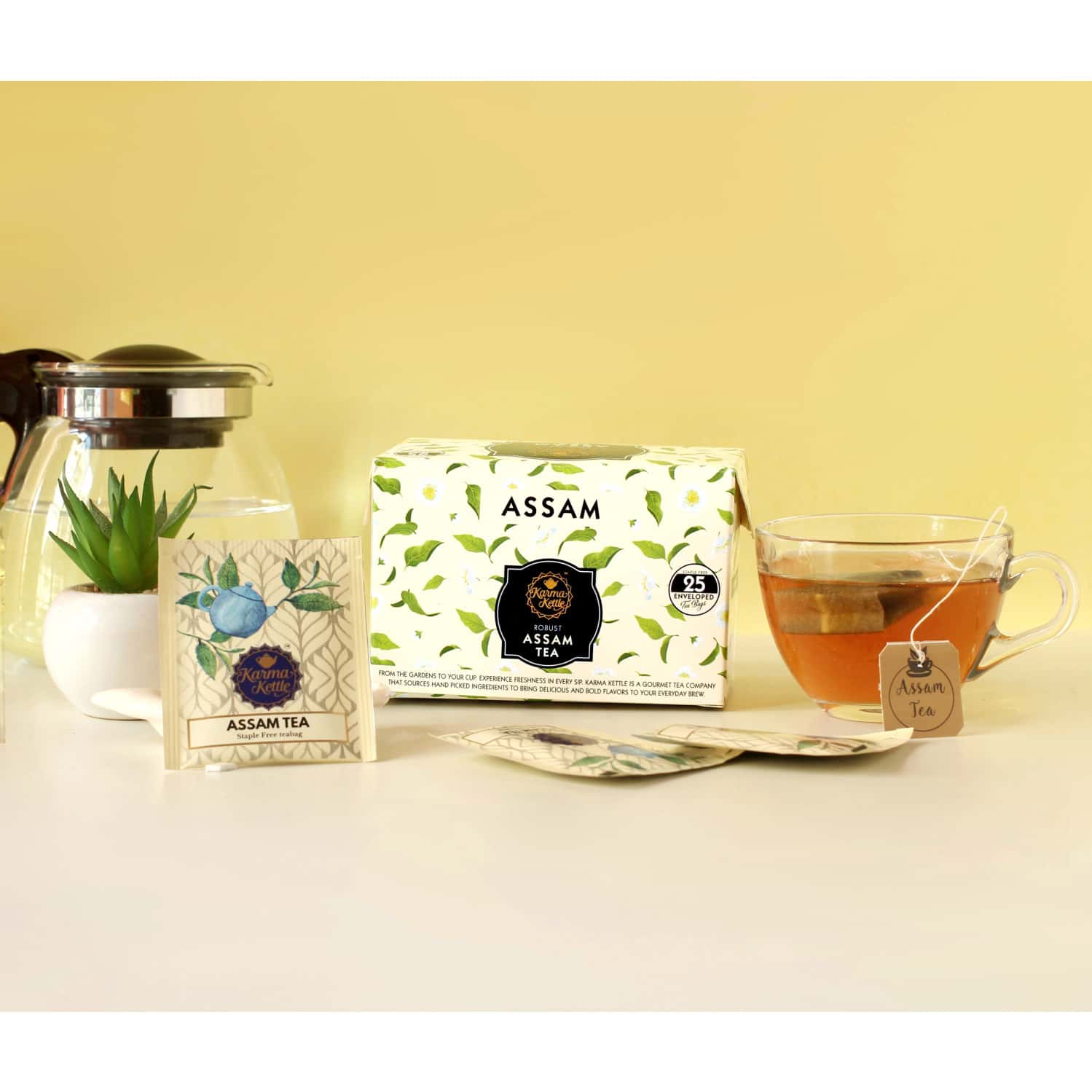 Buy KARMA KETTLE ASSAM TEA UNBLEACHED AND STAPLE-FREE 25 TEABAGS Online ...