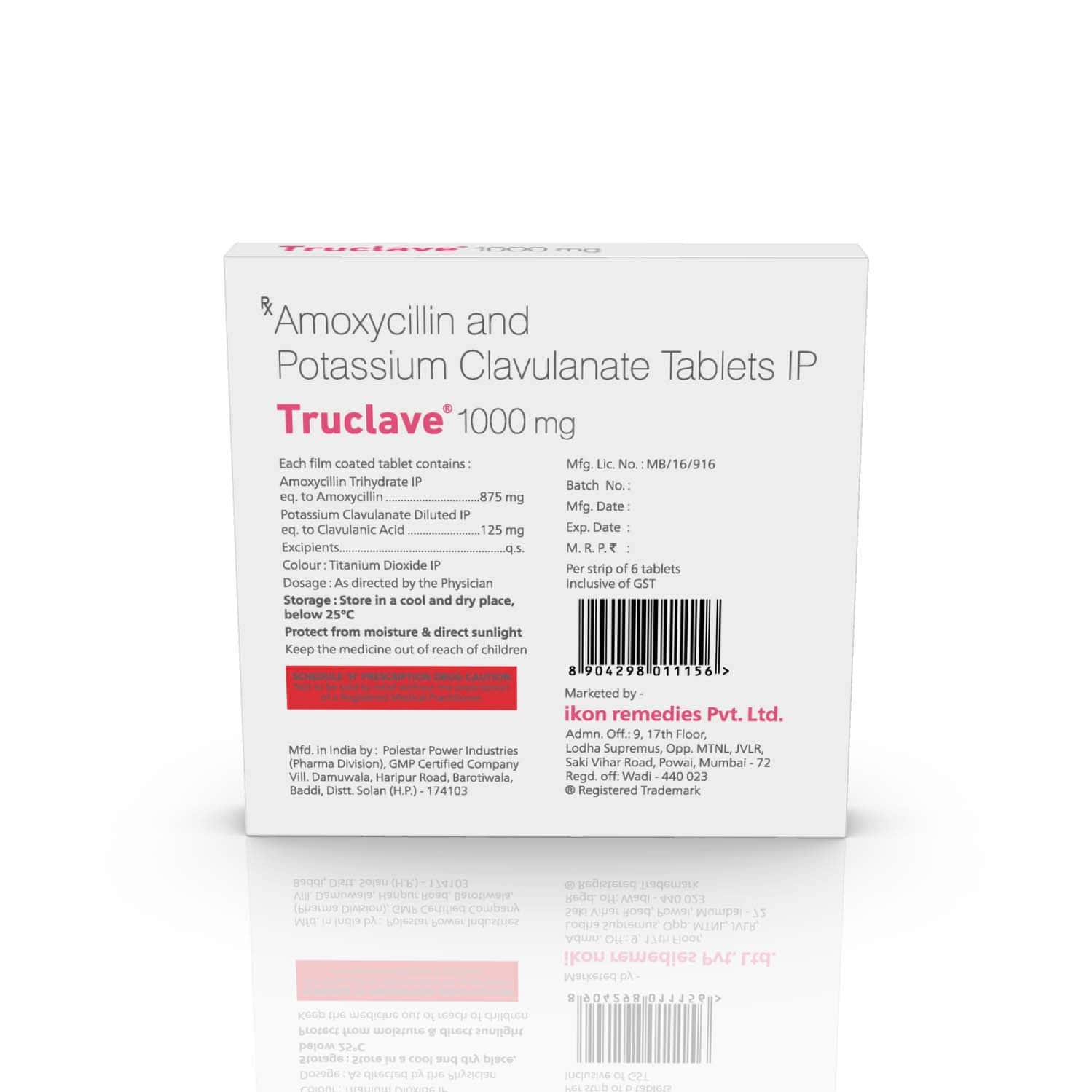 Buy TRUCLAVE 1000 MG TABLETS Online & Get Upto 60% OFF at PharmEasy