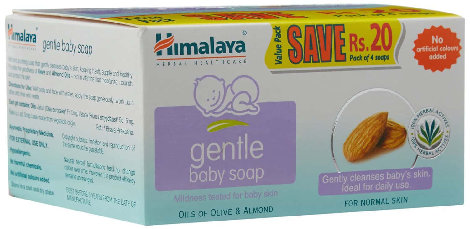 Buy Himalaya Gentle (Pack Of 4) Baby Soap Box Of 75 G Online at Flat 18 ...