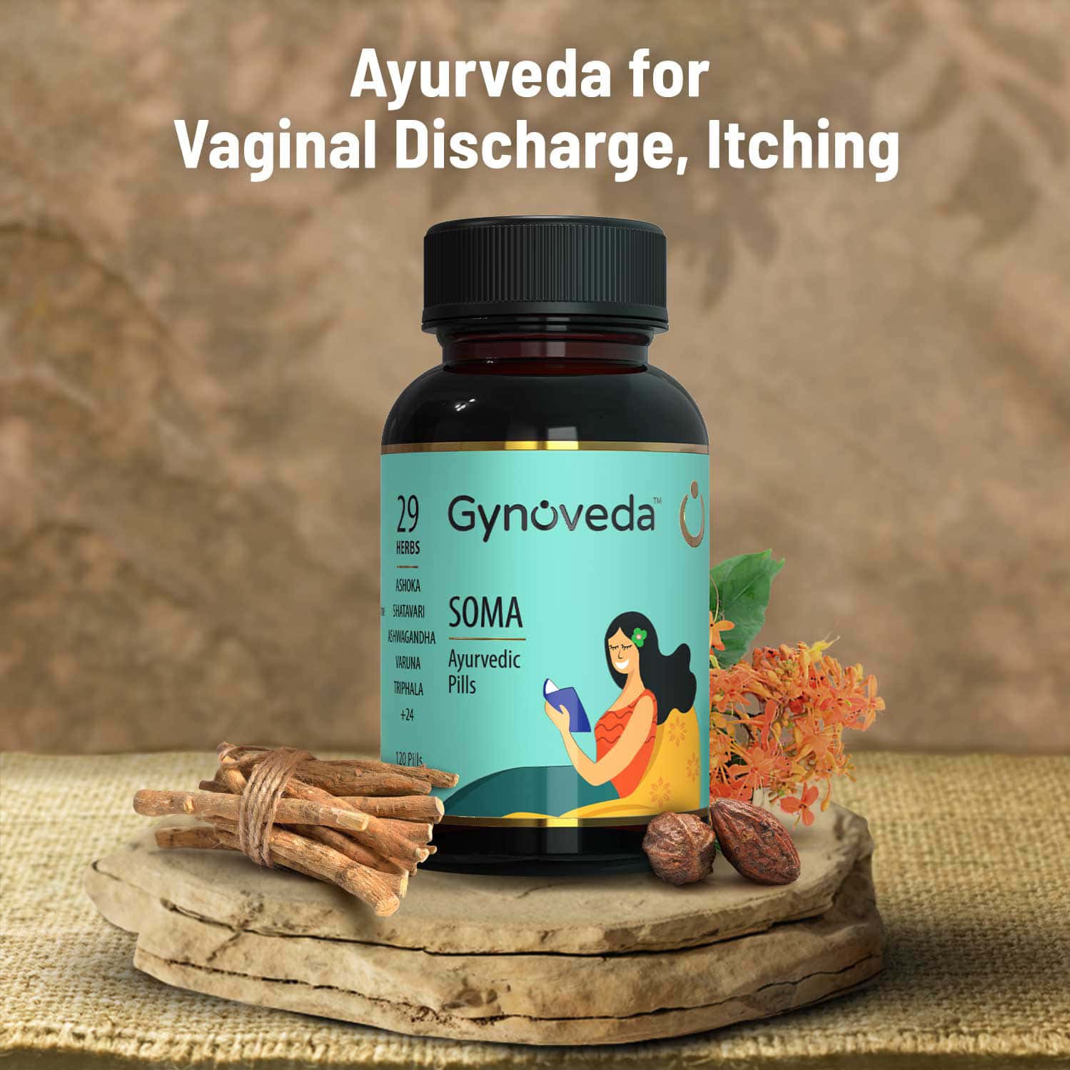 Buy GYNOVEDA'S SOMA FOR WHITE DISCHARGE ITCHING - 120 PILLS FOR 1 MONTH ...