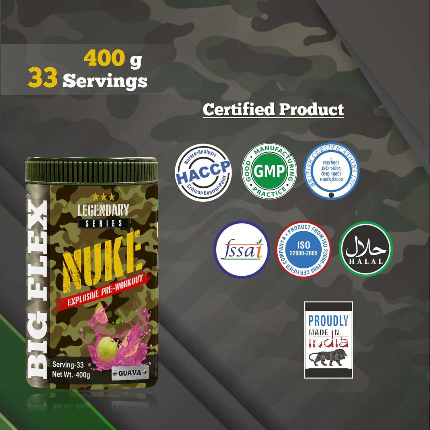 Buy BIGFLEX PRE-WORKOUT NUKE (GUAVA) (400 GM) Online & Get Upto 60% OFF ...