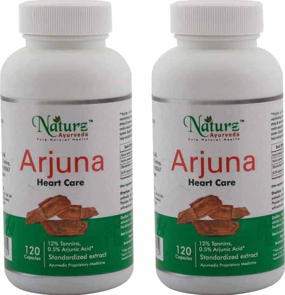 Buy NATURZ AYURVEDA ARJUNA CAPSULES 120 COUNT PACK OF 2 Online & Get ...